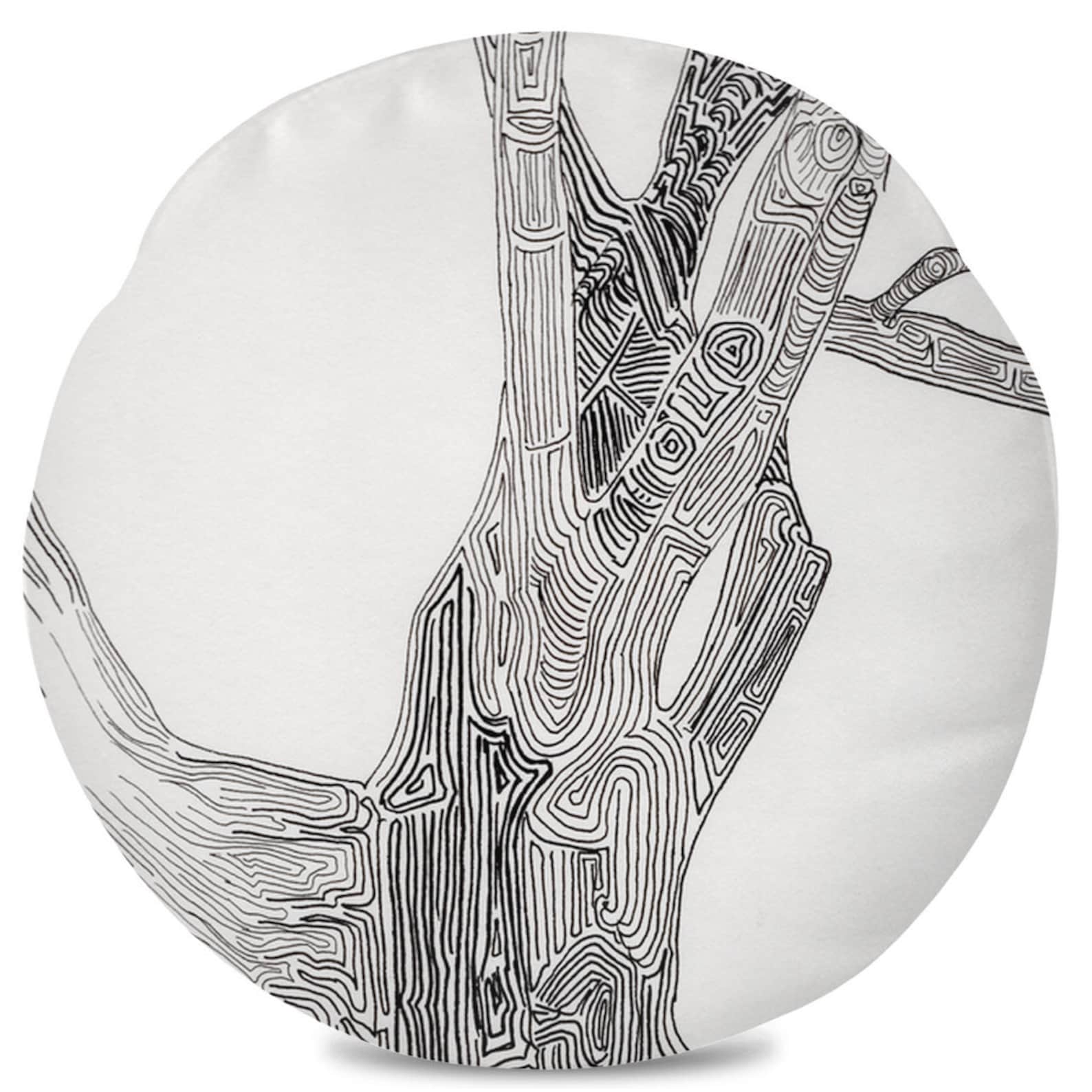 Duffle Bags: Hand Drawn Tree With Line Patterns - Etsy