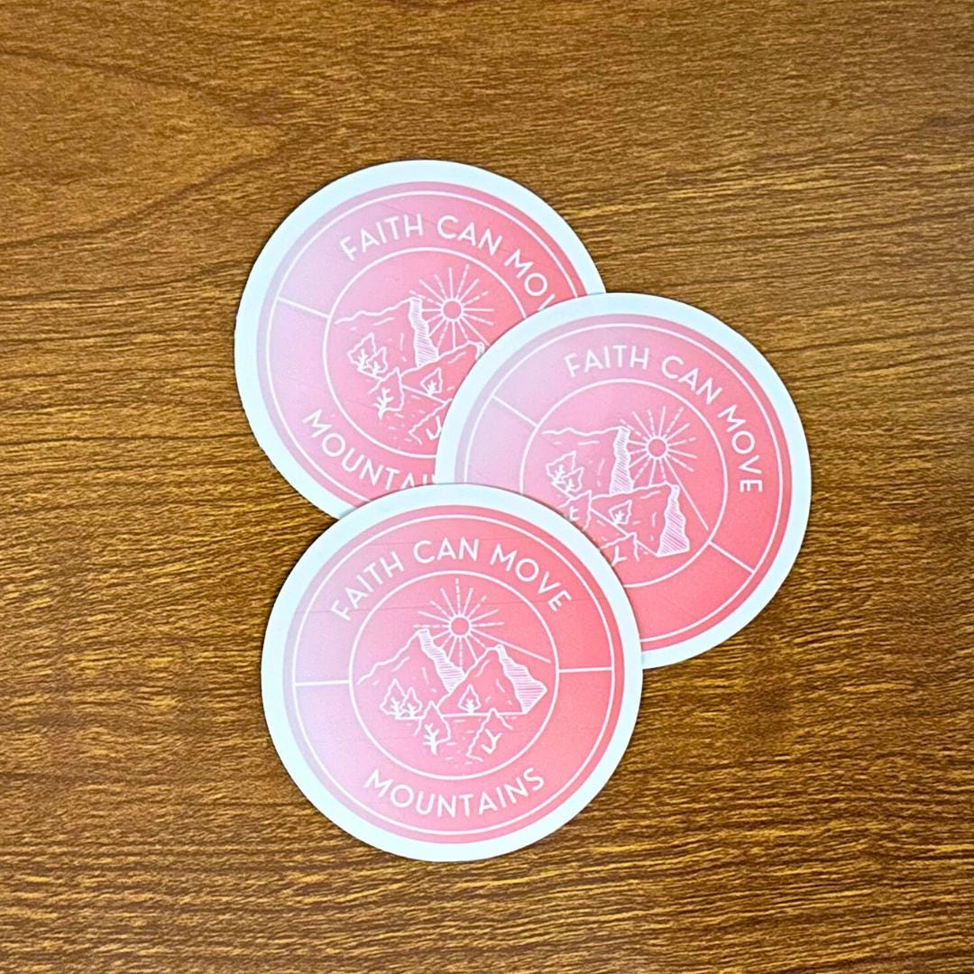 Pink Faith Can Move Mountains Sticker - Etsy
