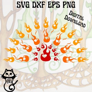 Guitar Fireburst SVG Fireburst Sticker Guitar Lover Guitar - Etsy