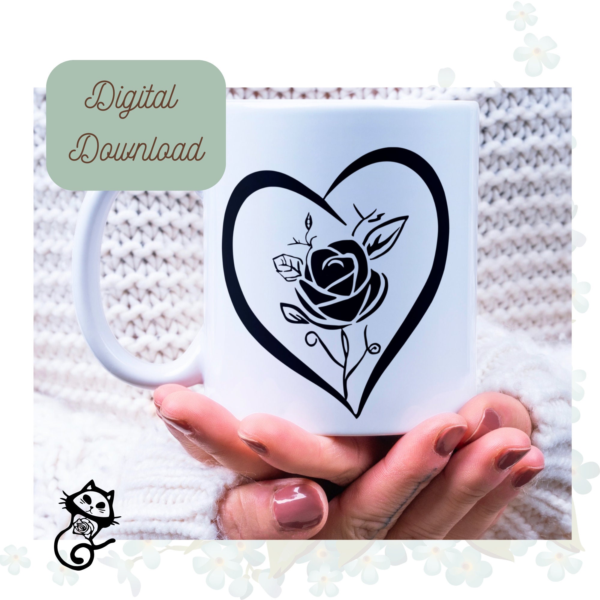 Rose Heart SVG Heart SVG Mother's Day Rose Svg Heart - Etsy