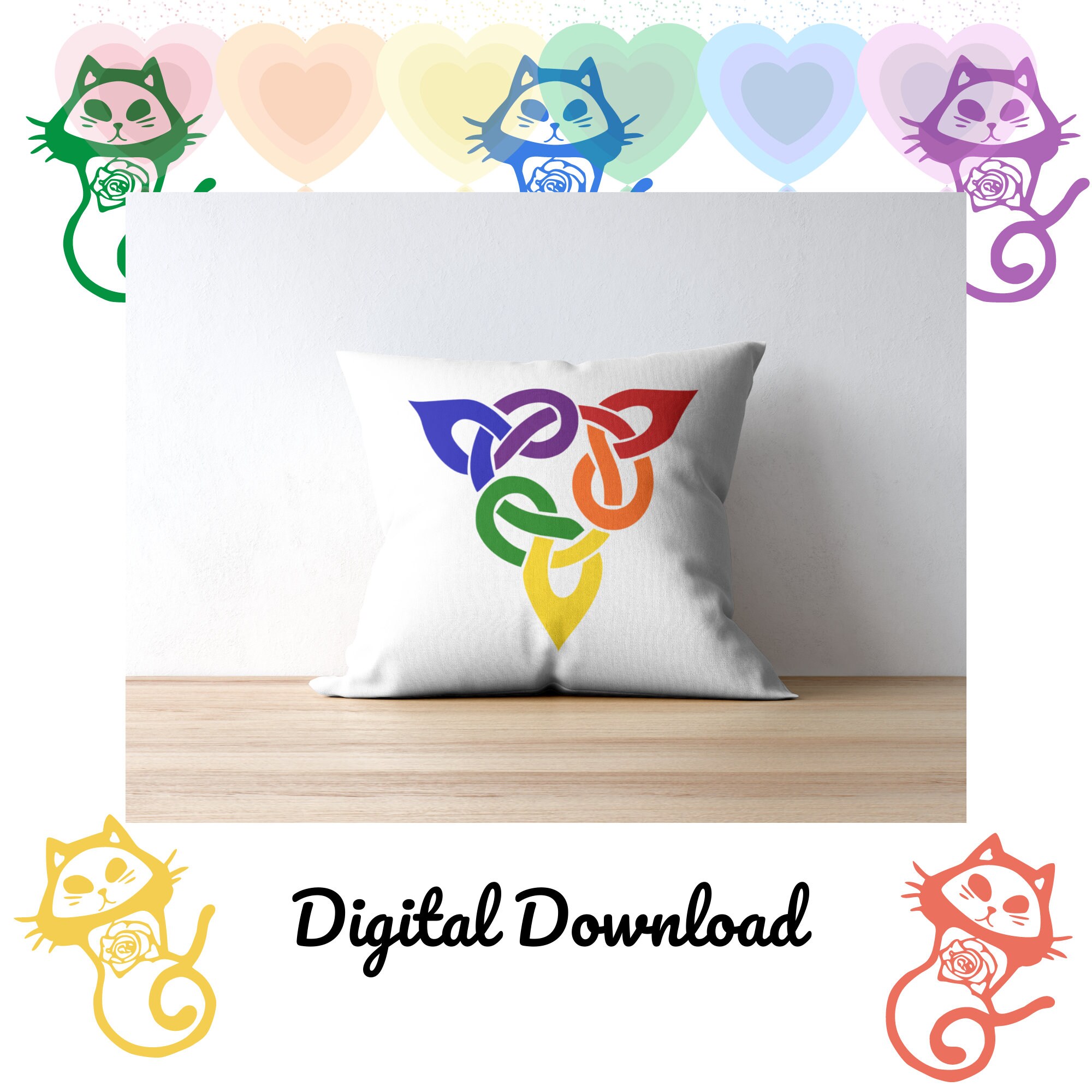 Pride Month Celtic SVG Knot, Rainbow Celtic Knot, Pride Rainbow Celtic ...