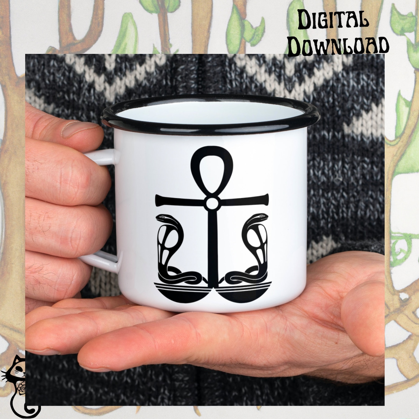 Ankh SVG, Egypt Ankh Svg, Magical Ankh SVG With Snakes, Gothic Ankh ...