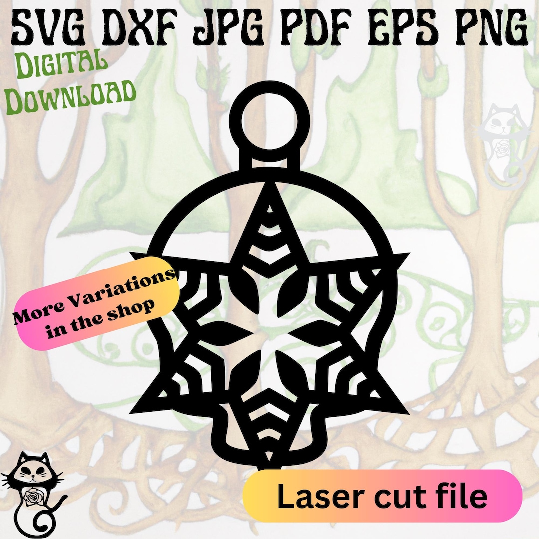Christmas Decoration Svg, Goth Star Christmas Laser Files, X-mass ...
