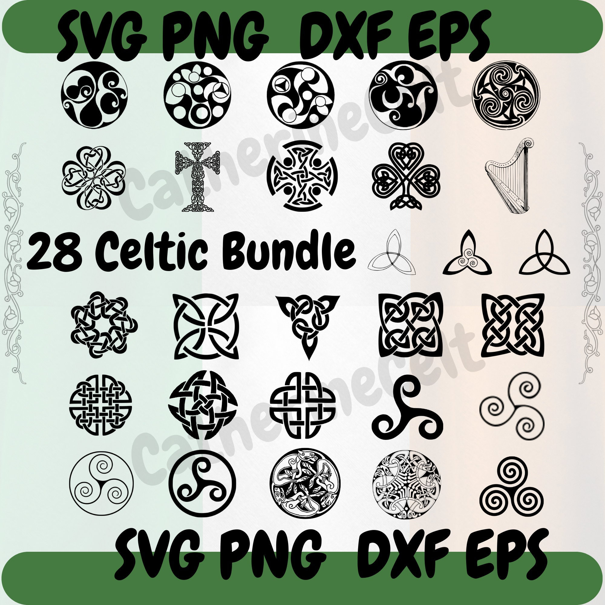 Celtic SVG Knots Clovers and Crosses Bundle Celtic for - Etsy