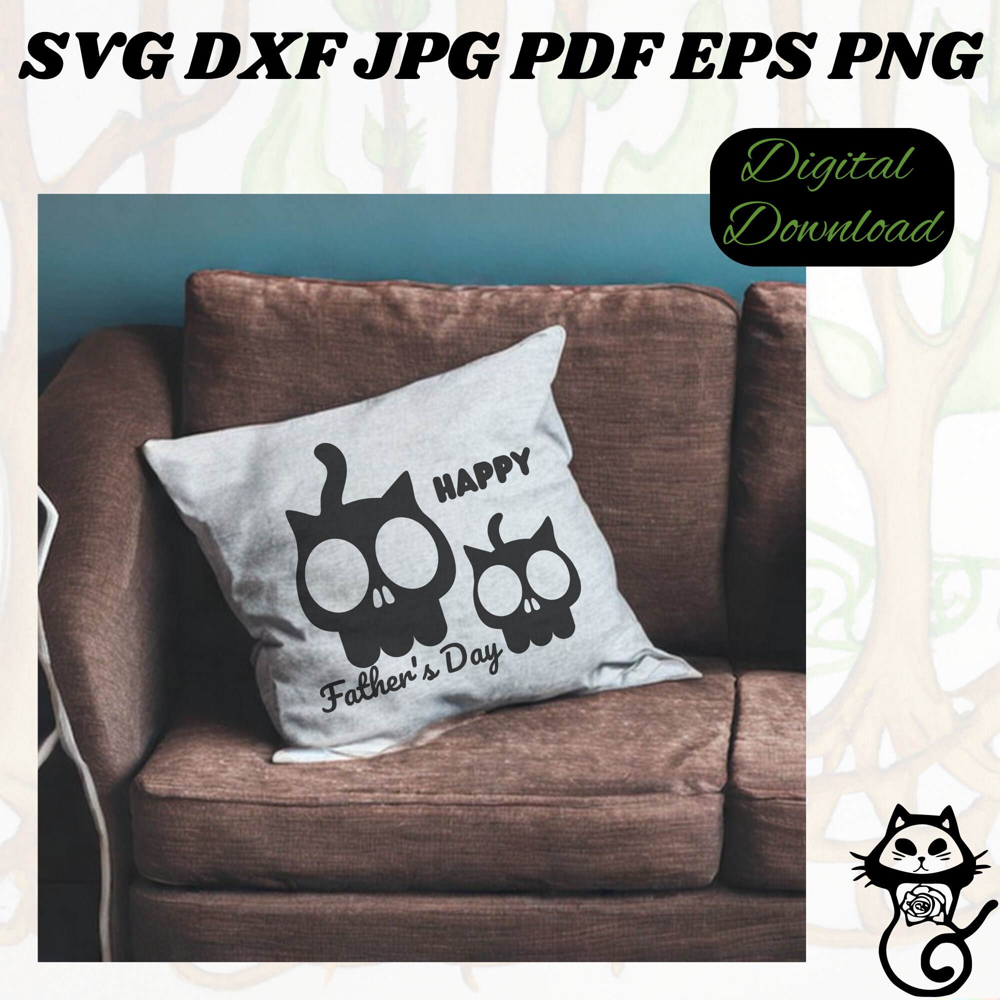 Father's Day Skull SVG, Baby Skull SVG, Daddy Skull Svg, Cat Skull ...