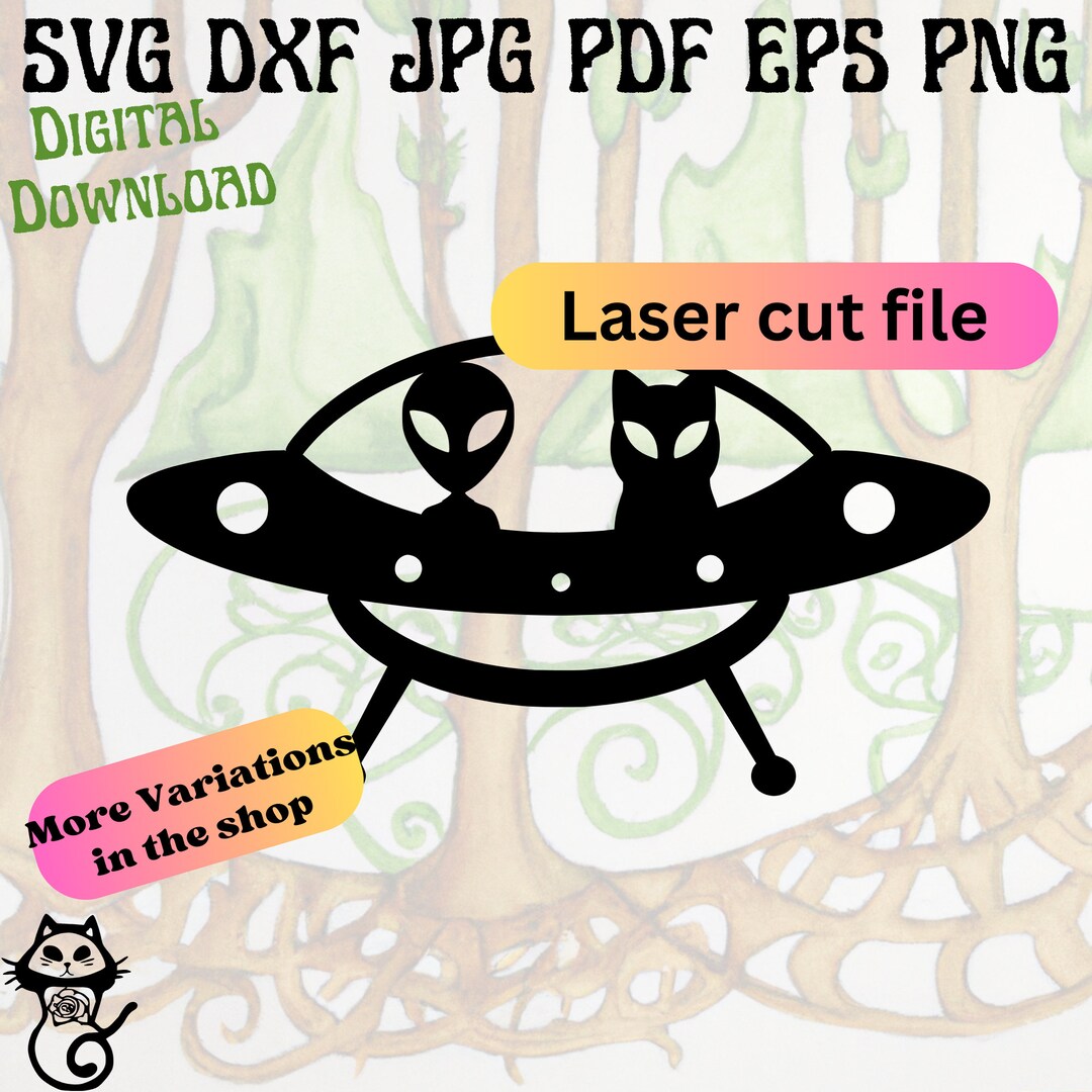 World UFO Day, Cute and Funny Alien UFO Uap for Cricut or Glowforge SVG ...