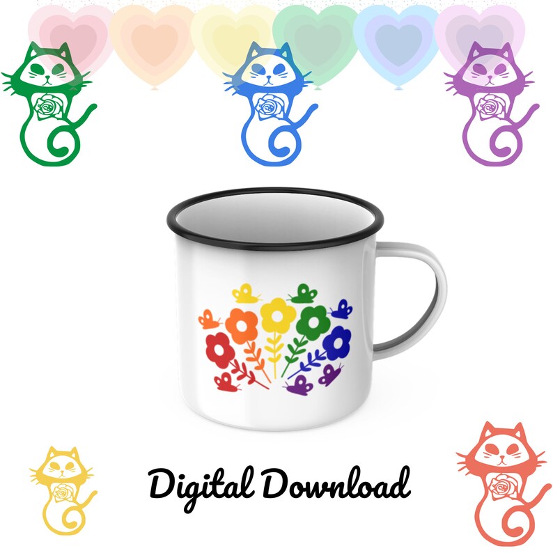 Pride Rainbow Svg, Butterfly Svg, Flowers Svg, Rainbow SVG, Love Svg ...