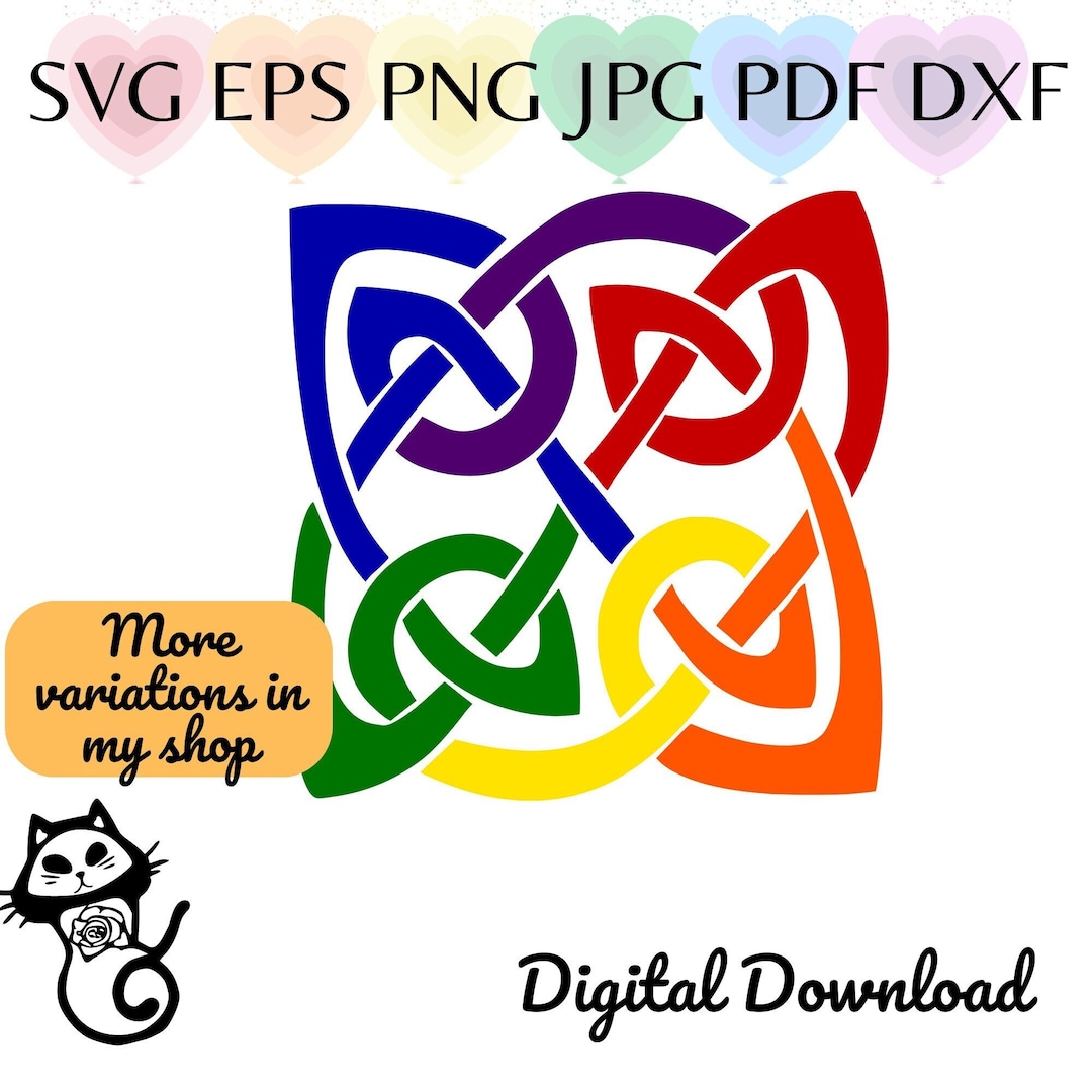 Pride Month Celtic SVG Knot, Rainbow Celtic Knot, Pride Rainbow Celtic ...
