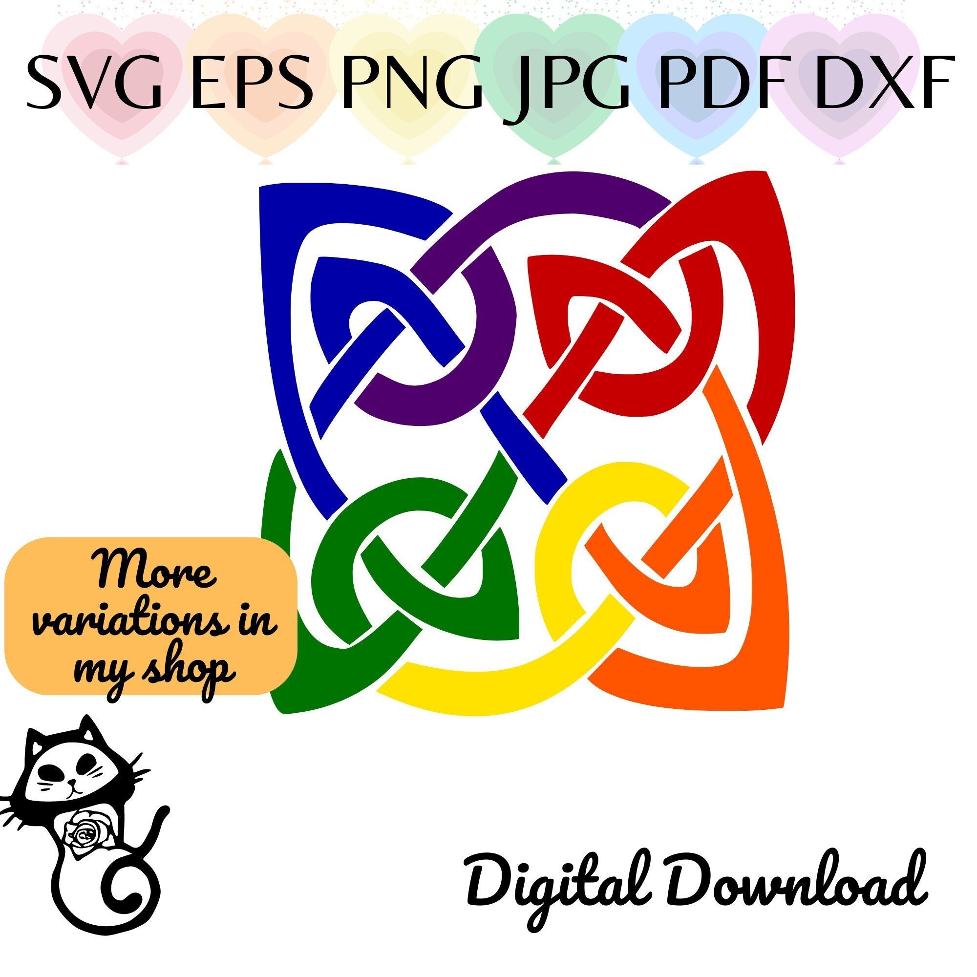Pride Month Celtic SVG Knot, Rainbow Celtic Knot, Pride Rainbow Celtic ...