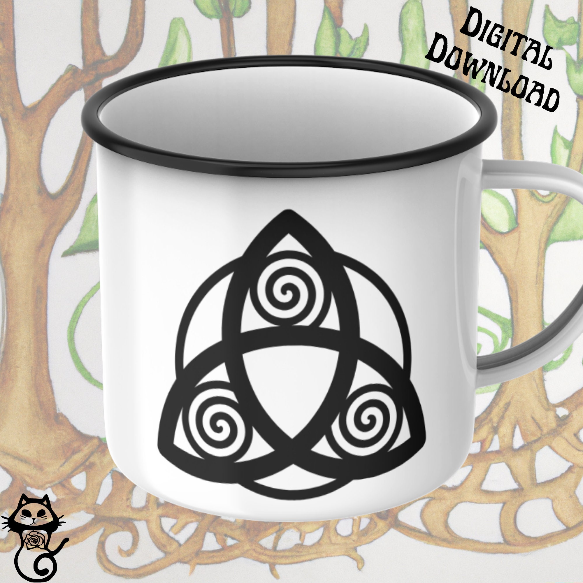 Celtic Triangle With a Spiral Knot, Celtic PNG, Celtic Clip Art ...