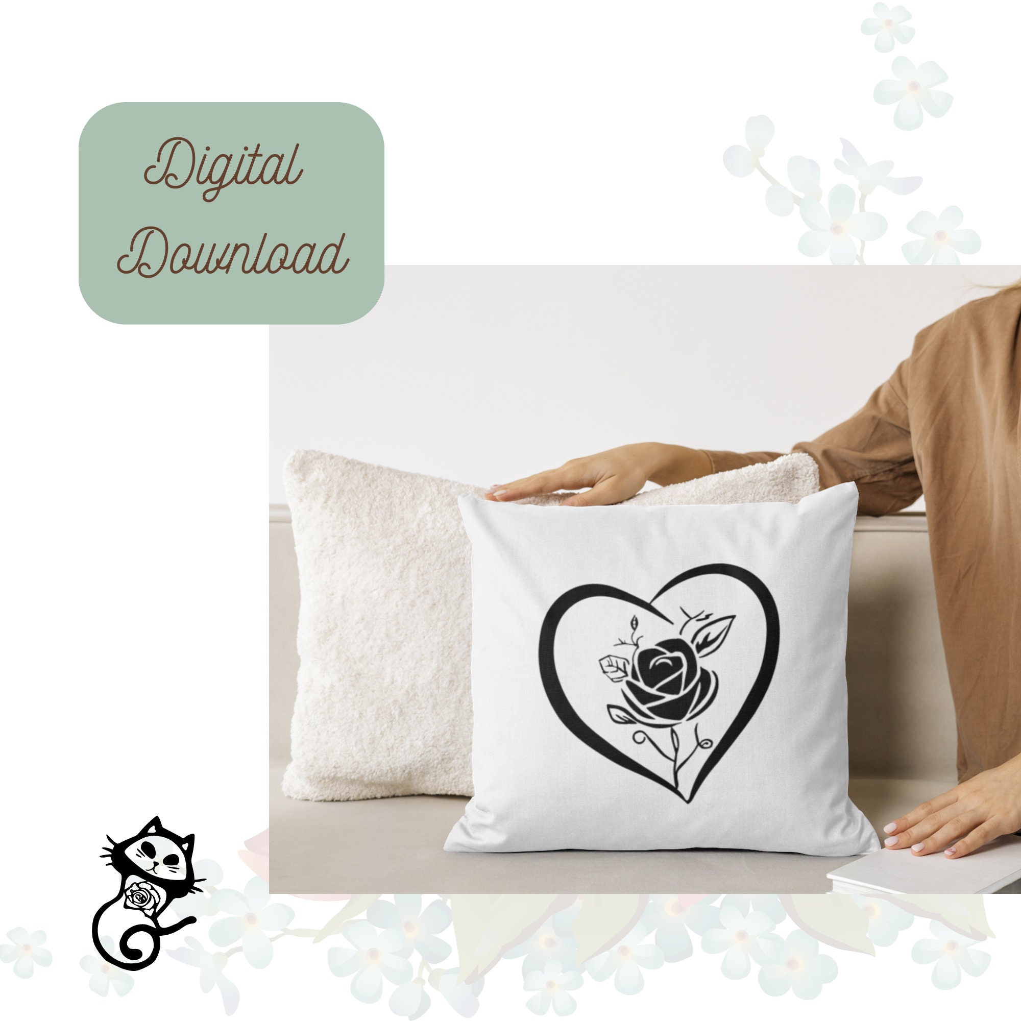 Rose Heart SVG Heart SVG Mother's Day Rose Svg Heart - Etsy