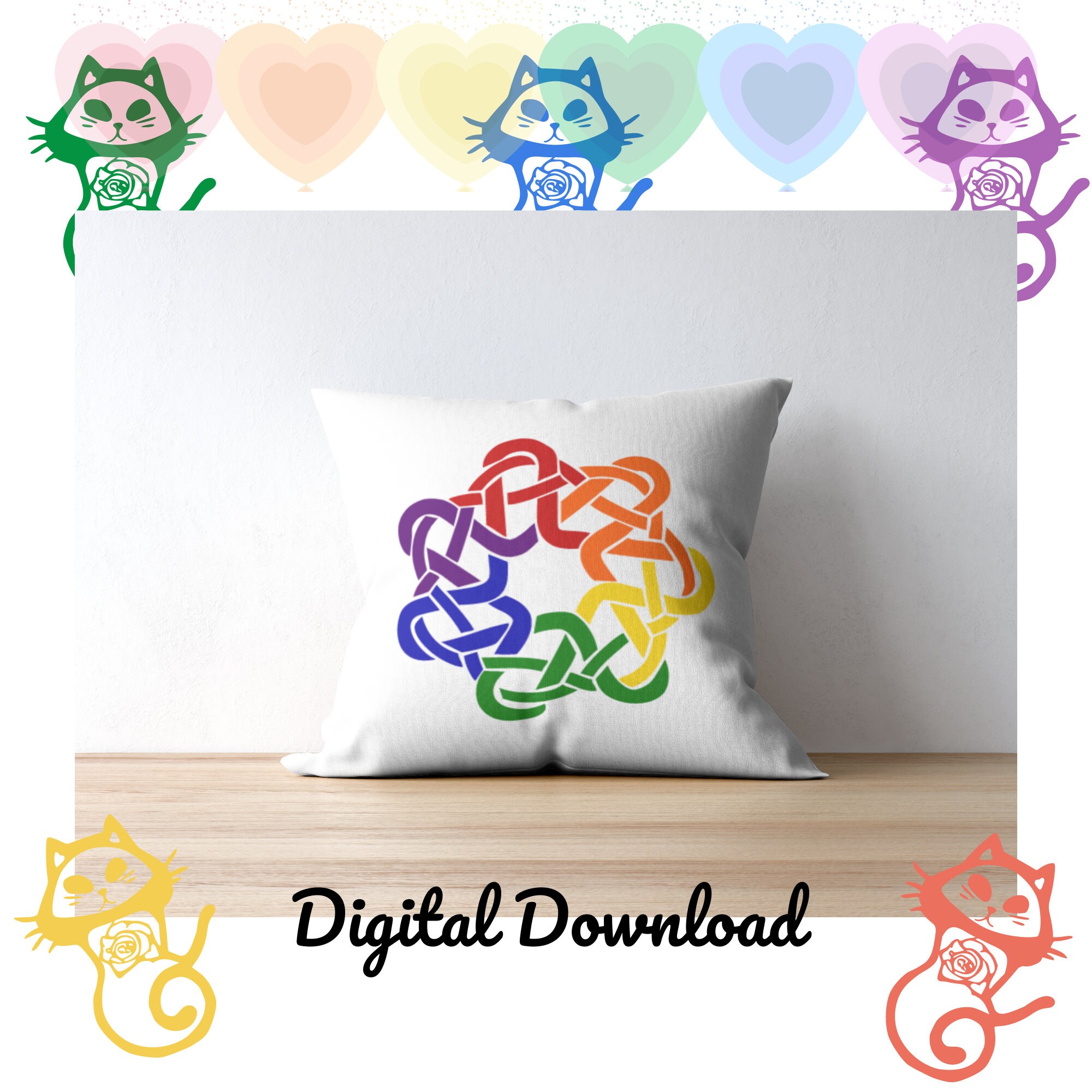 Pride Month Celtic SVG Knot, Rainbow Celtic Knot, Pride Rainbow Celtic ...