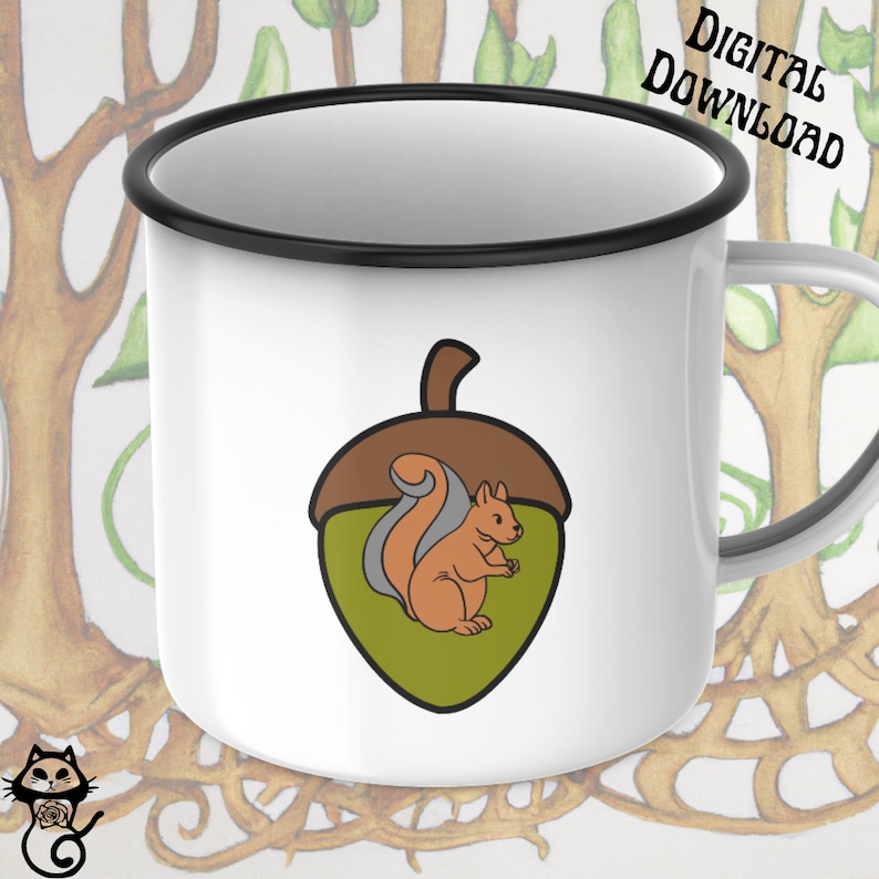 Acorn and Squirrel Cut Files, Acorn SVG, Squirrel Svg, Fall Cut Files ...