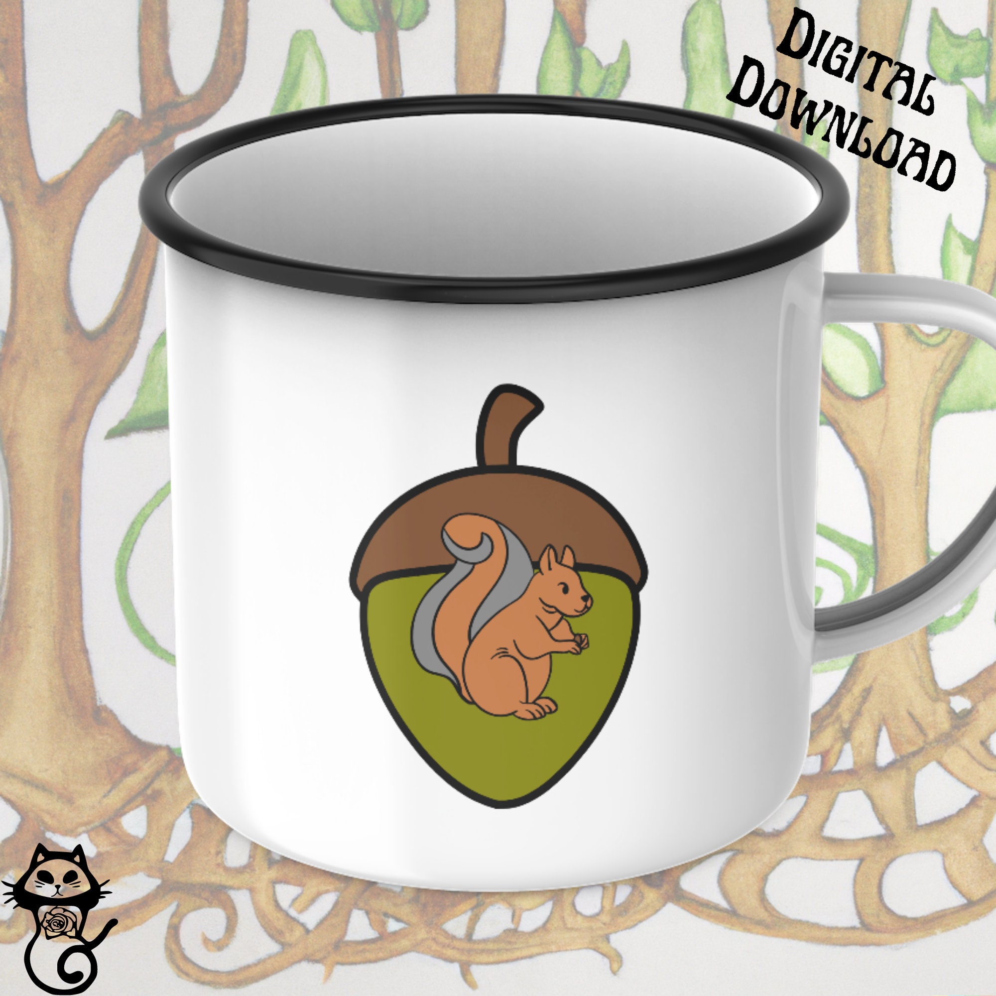 Acorn and Squirrel Cut Files, Acorn SVG, Squirrel Svg, Fall Cut Files ...