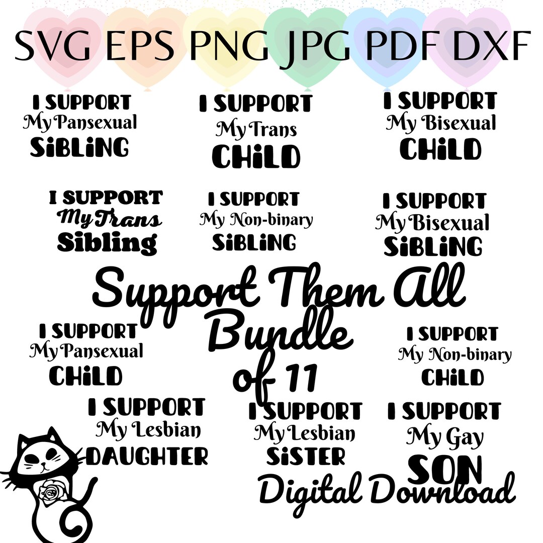 I Support My Family Bundle of 11 for Pride Month T-shirt Svg Pride ...