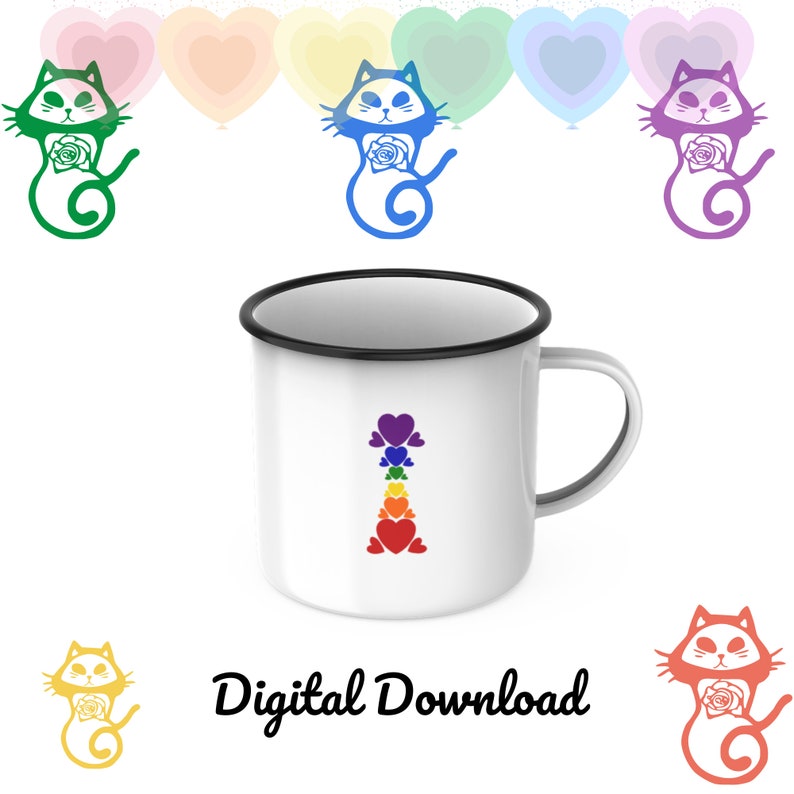 Pride Rainbow Svg, Rainbow SVG, Love Svg, Heart Svg, Pride Hearts Png ...