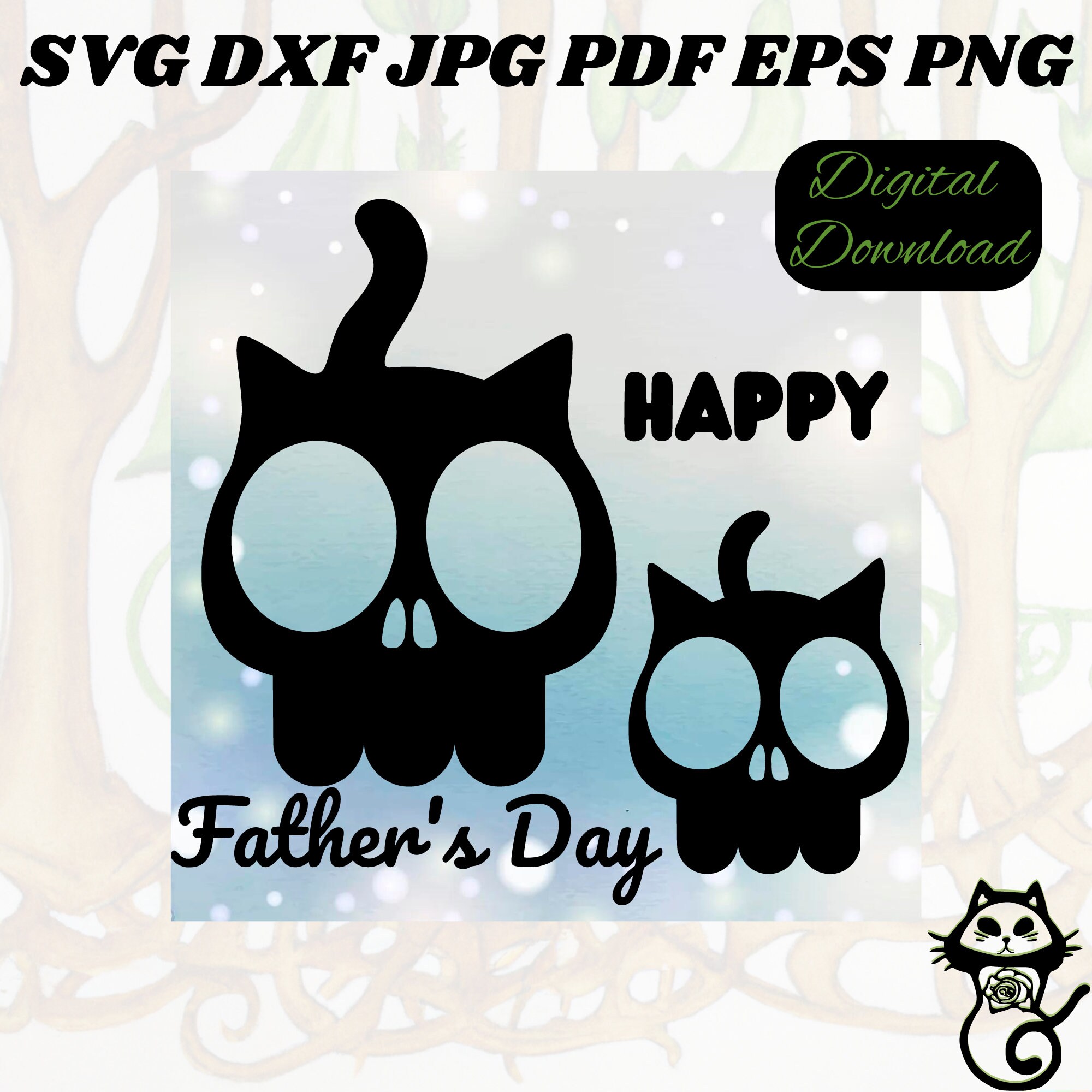 Father's Day Skull SVG, Baby Skull SVG, Daddy Skull Svg, Cat Skull ...