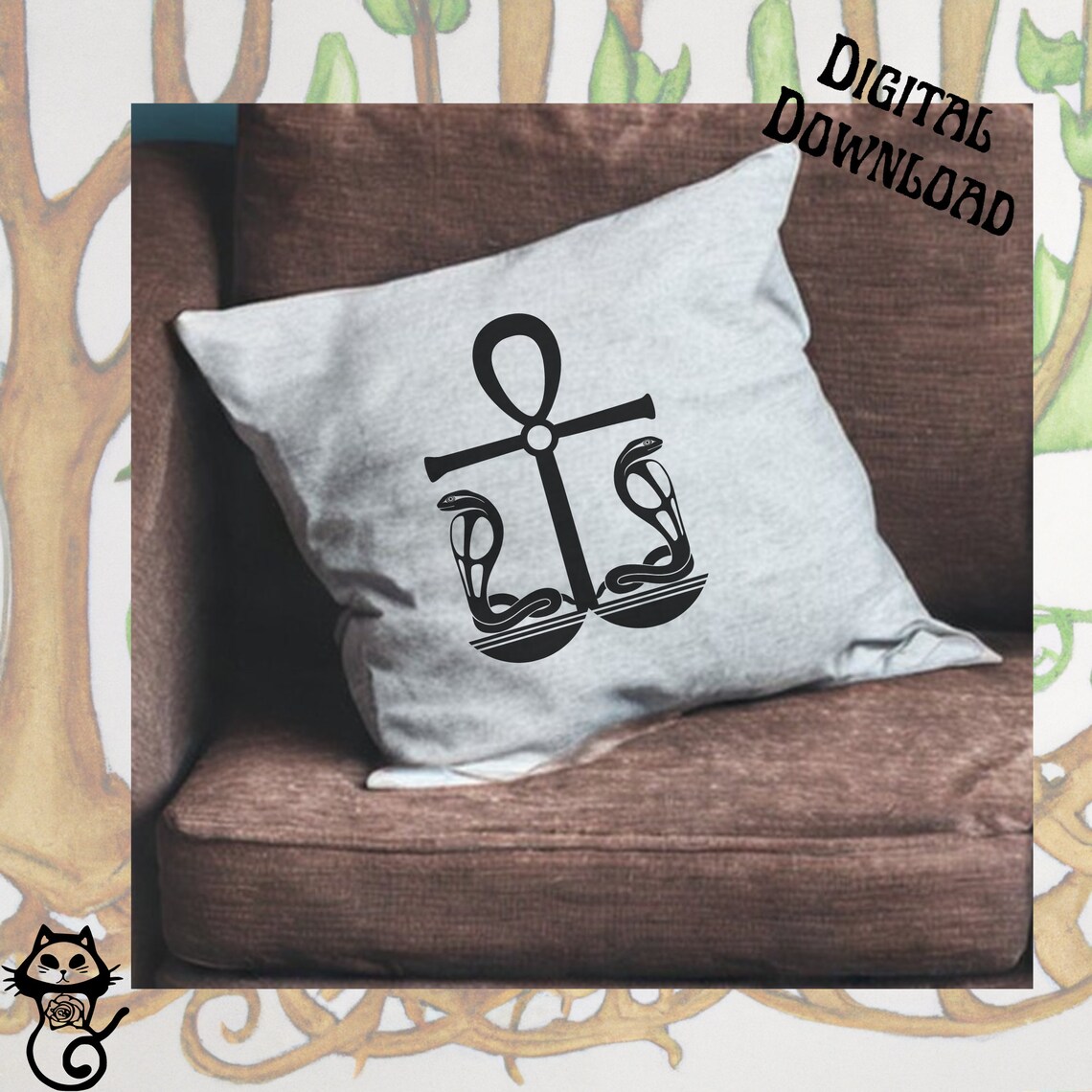 Ankh SVG, Egypt Ankh Svg, Magical Ankh SVG With Snakes, Gothic Ankh ...