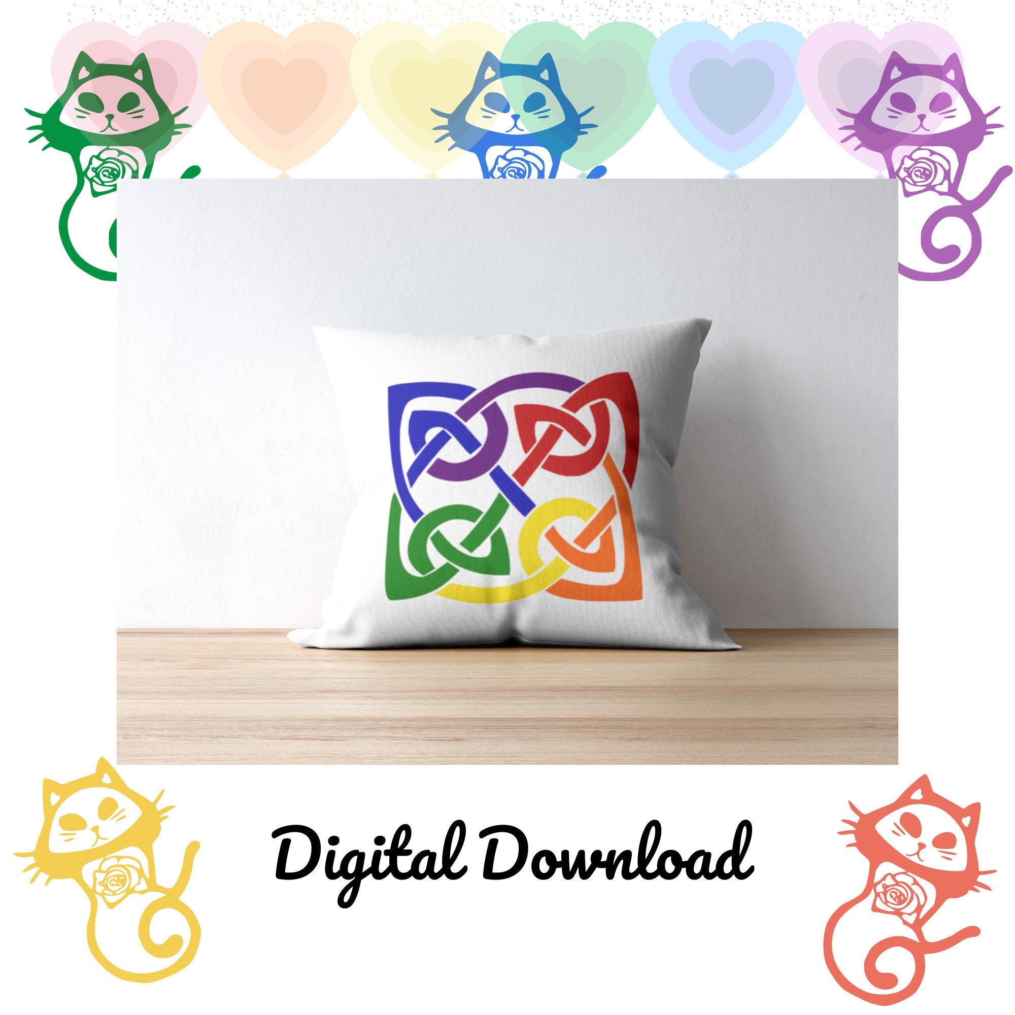 Pride Month Celtic SVG Knot, Rainbow Celtic Knot, Pride Rainbow Celtic ...