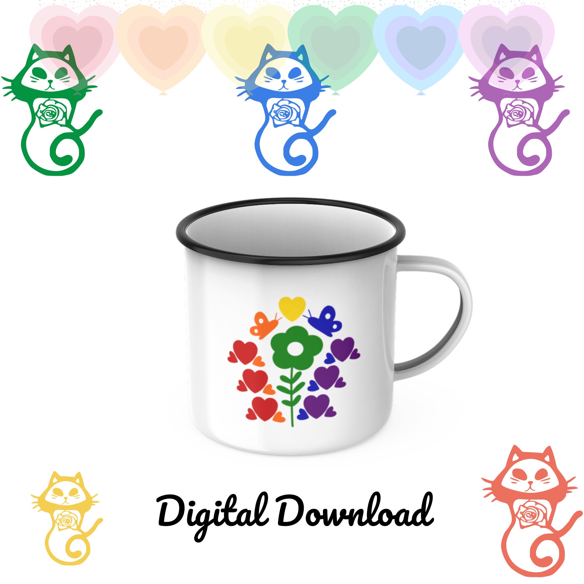 Pride Rainbow Svg, Butterfly Svg, Flowers Svg, Rainbow SVG, Love Svg ...