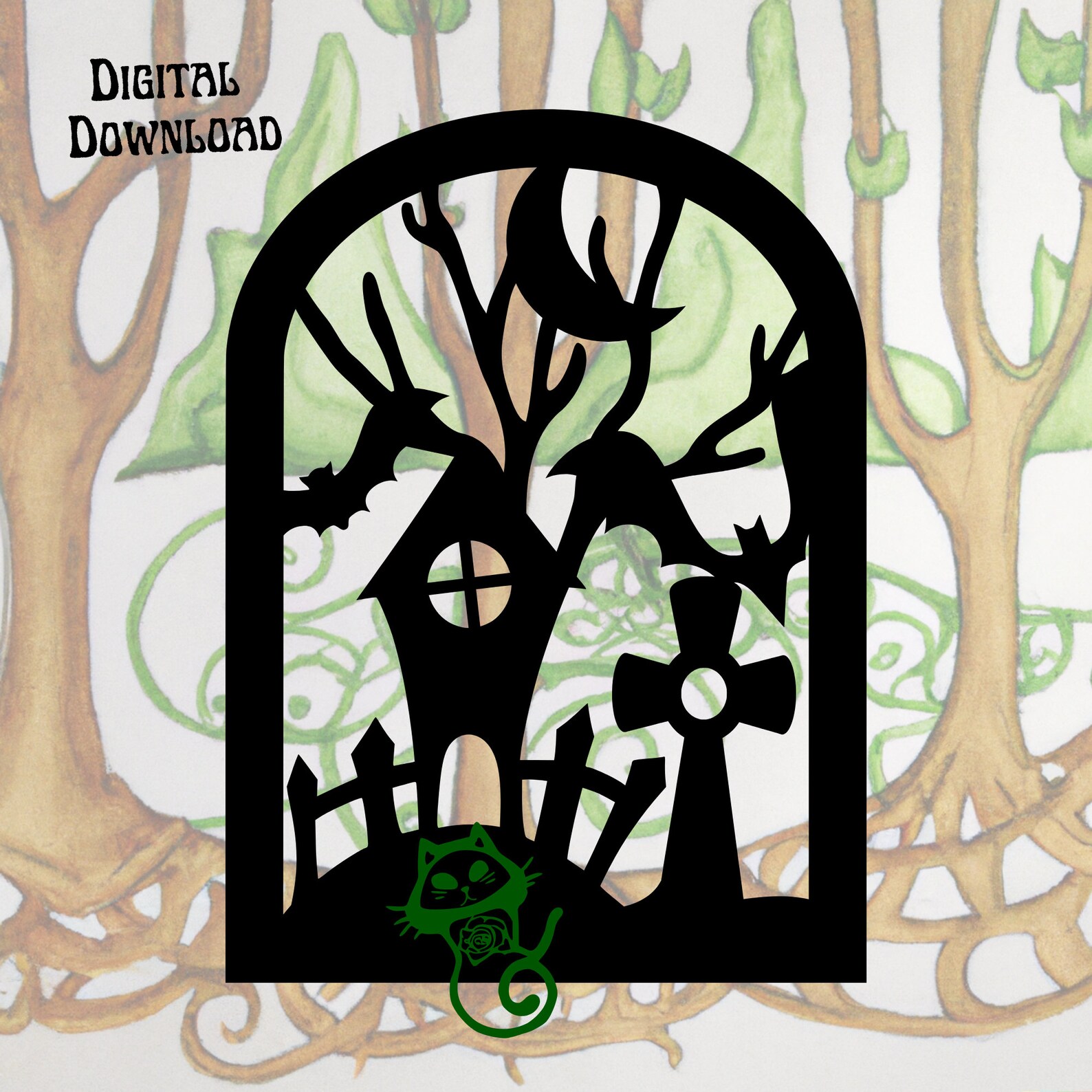 Spooky Halloween Haunted House Svg, Creepy Halloween Haunted House ...