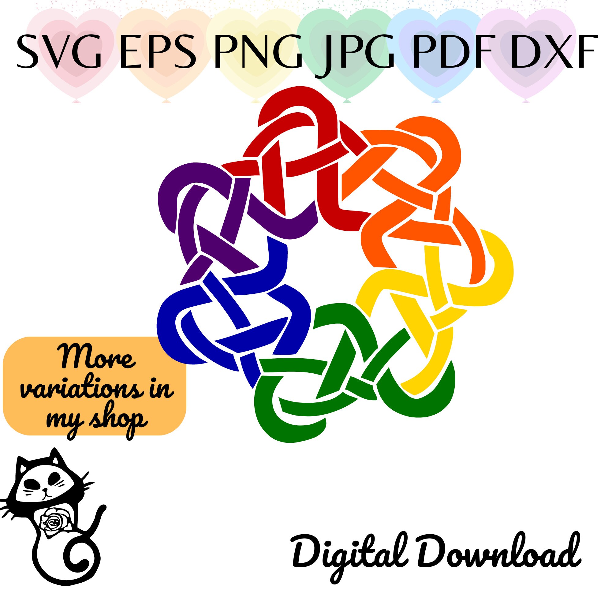 Pride Month Celtic SVG Knot, Rainbow Celtic Knot, Pride Rainbow Celtic ...