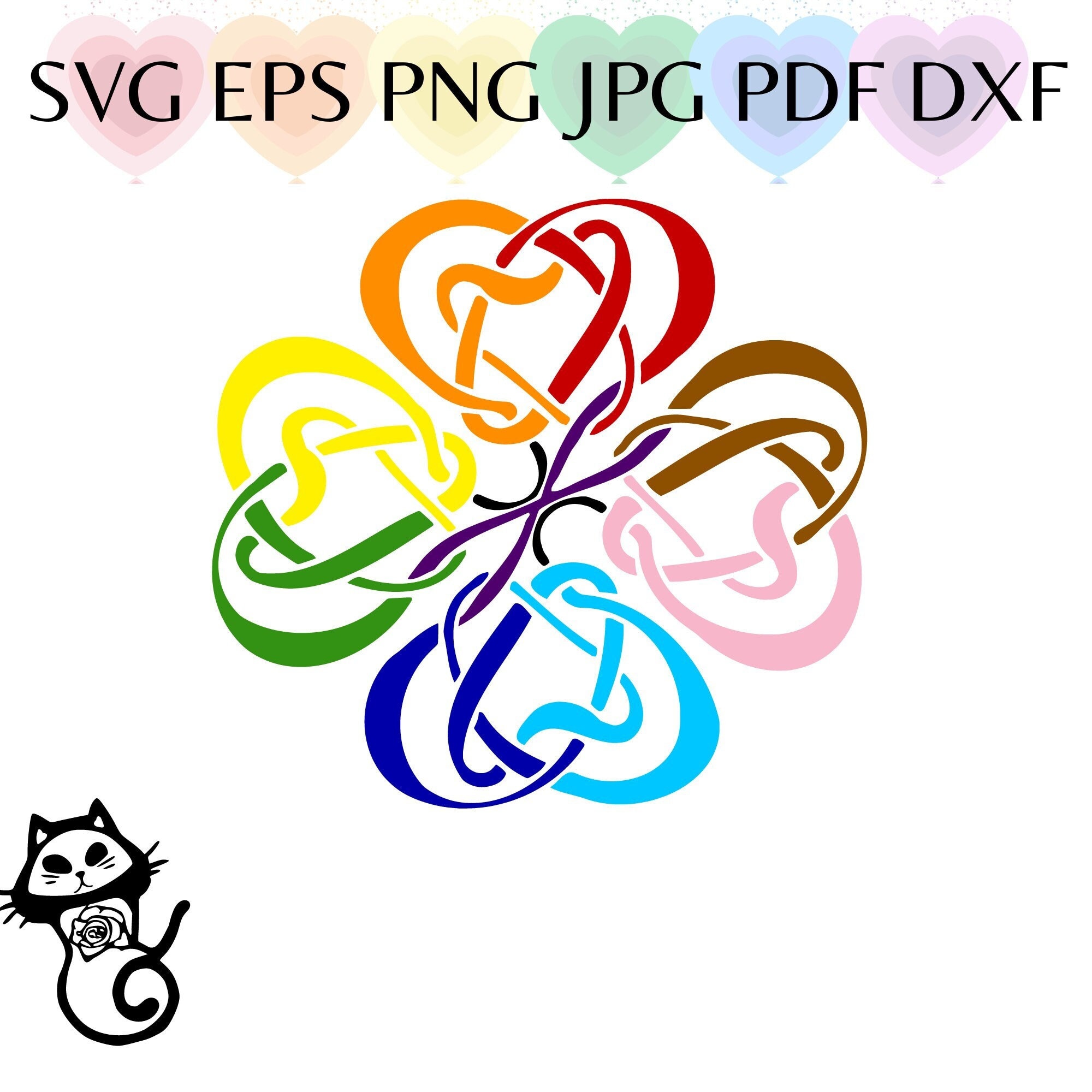 Pride Month Celtic SVG Knot Rainbow Celtic Clover Pride - Etsy