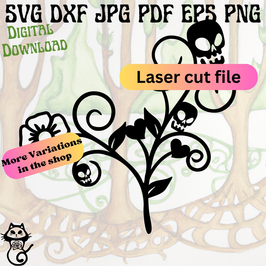 Skulls for Goth Mom Svg File for Laser or Cricut. Goth Mother's Day ...