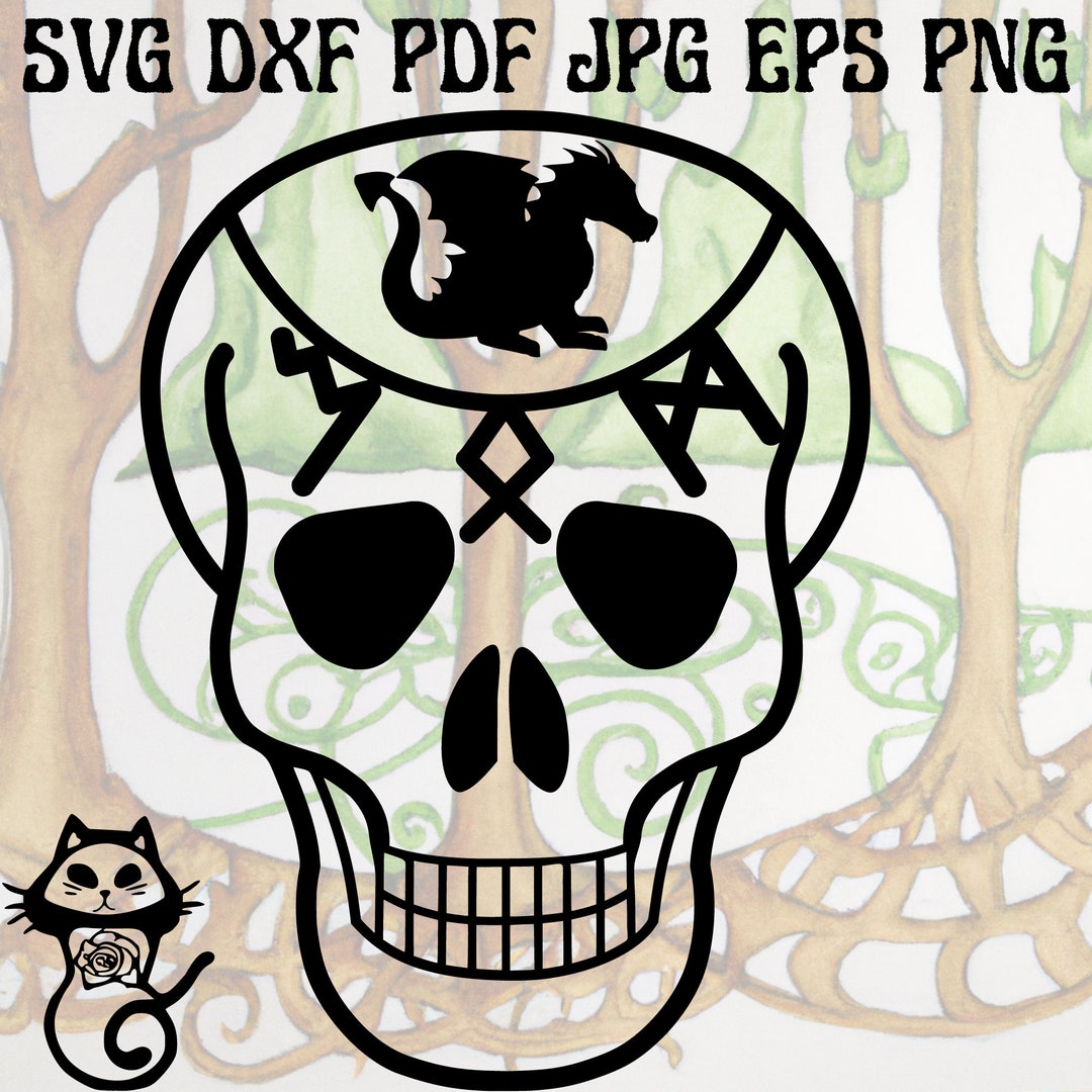 Celtic Skull SVG, Skull Clipart, Ancient Rune, Rune Skull Svg, Magical ...