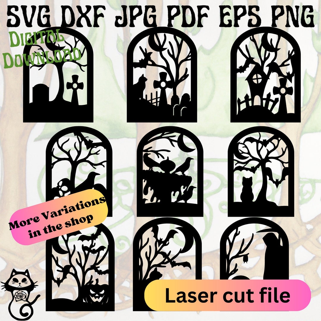 Creepy Halloween Svg Bundle, Spooky Pumpkins, Creepy Bats Svg, Spooky ...