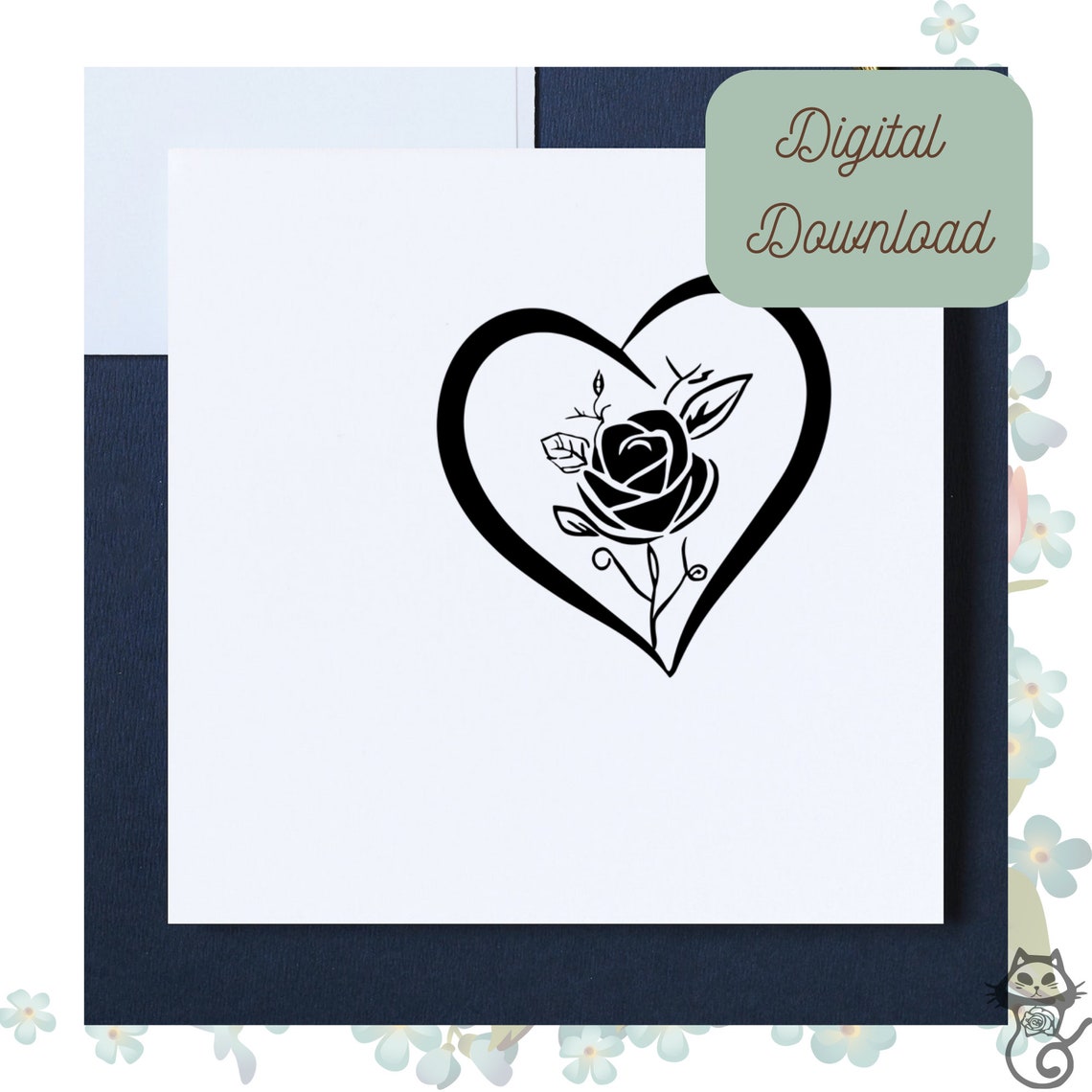 Rose Heart SVG Heart SVG Mother's Day Rose Svg Heart - Etsy