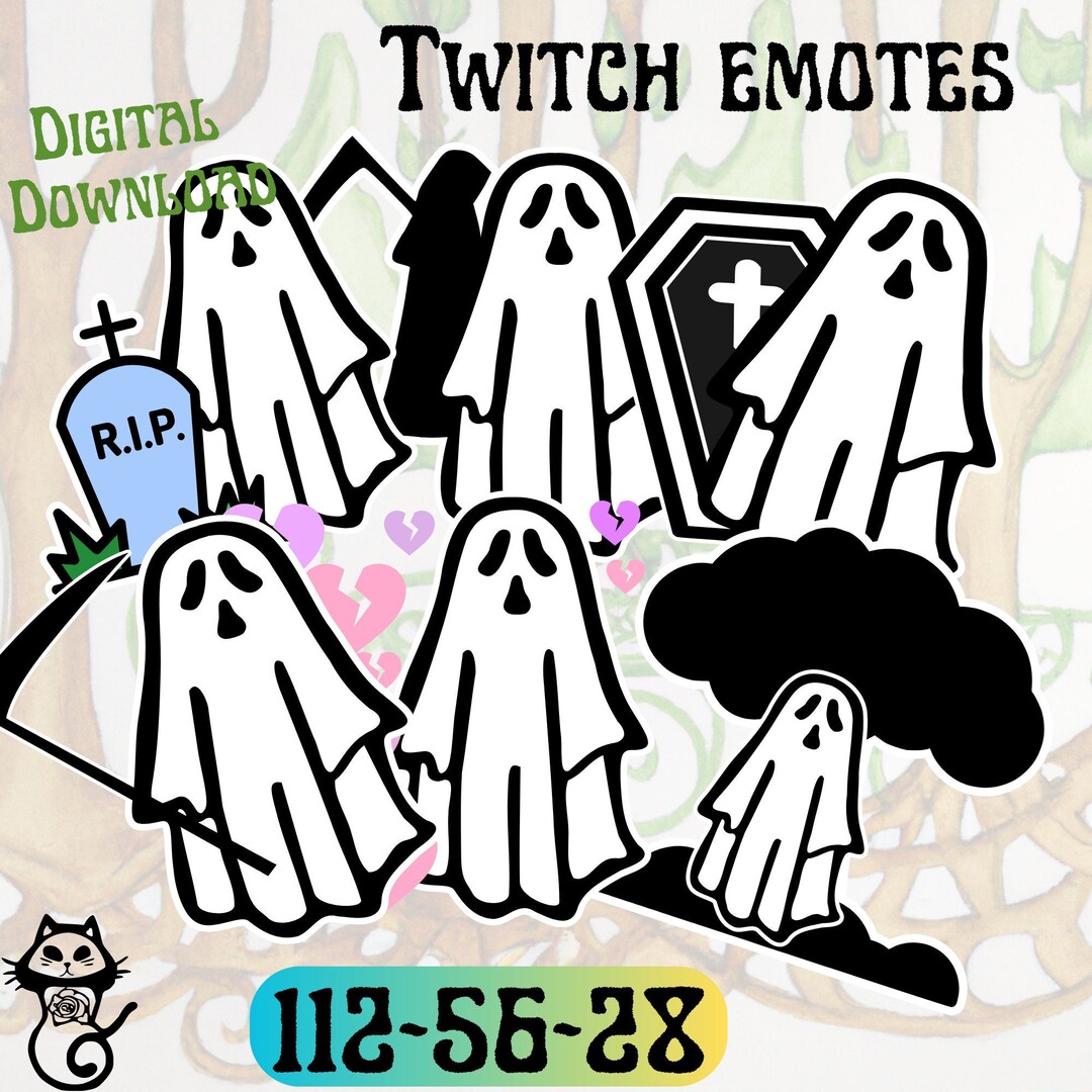 Ghost Twitch Emote Png File, Emote Bundle, Halloween Ghosts Png ...