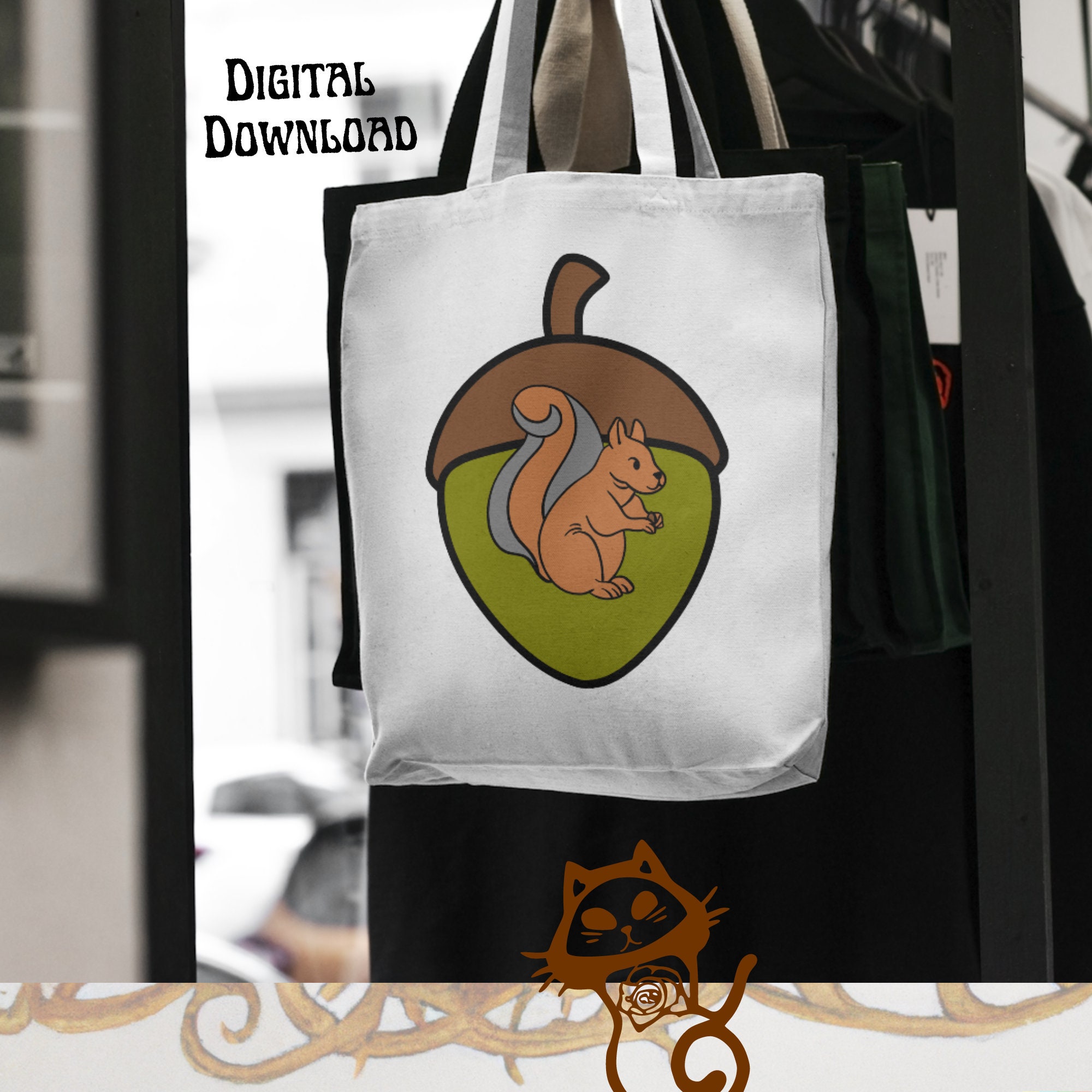 Acorn and Squirrel Cut Files, Acorn SVG, Squirrel Svg, Fall Cut Files ...