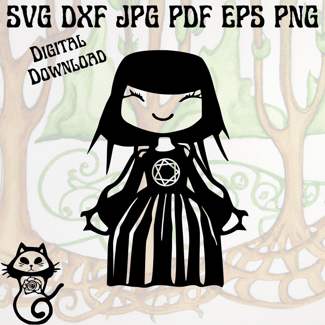 Goth Girl Svg, 7 Pointed Star Svg, Lovecraft Svg, Magic SVG, Wizardry ...