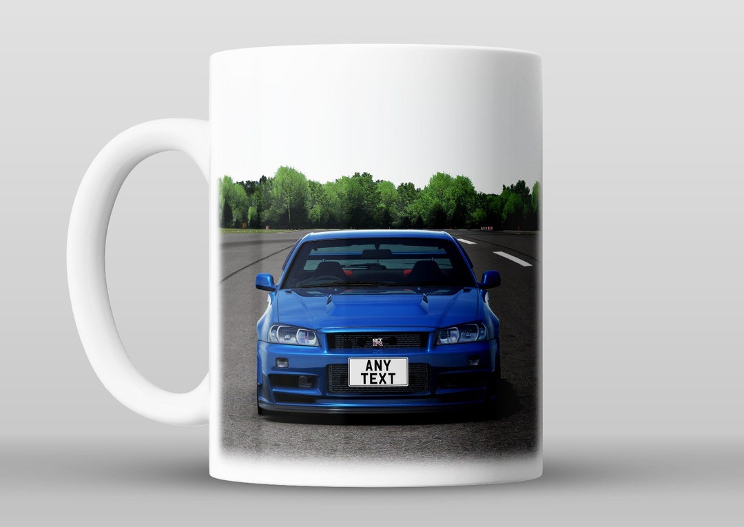 Personalised Nissan GTR R34 Mug, Nissan Mug, GTR Mug, Car Mug, Home ...