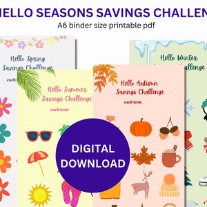 4 Seasons Savings Challenge | Savings Challenge Printable | Savings ...