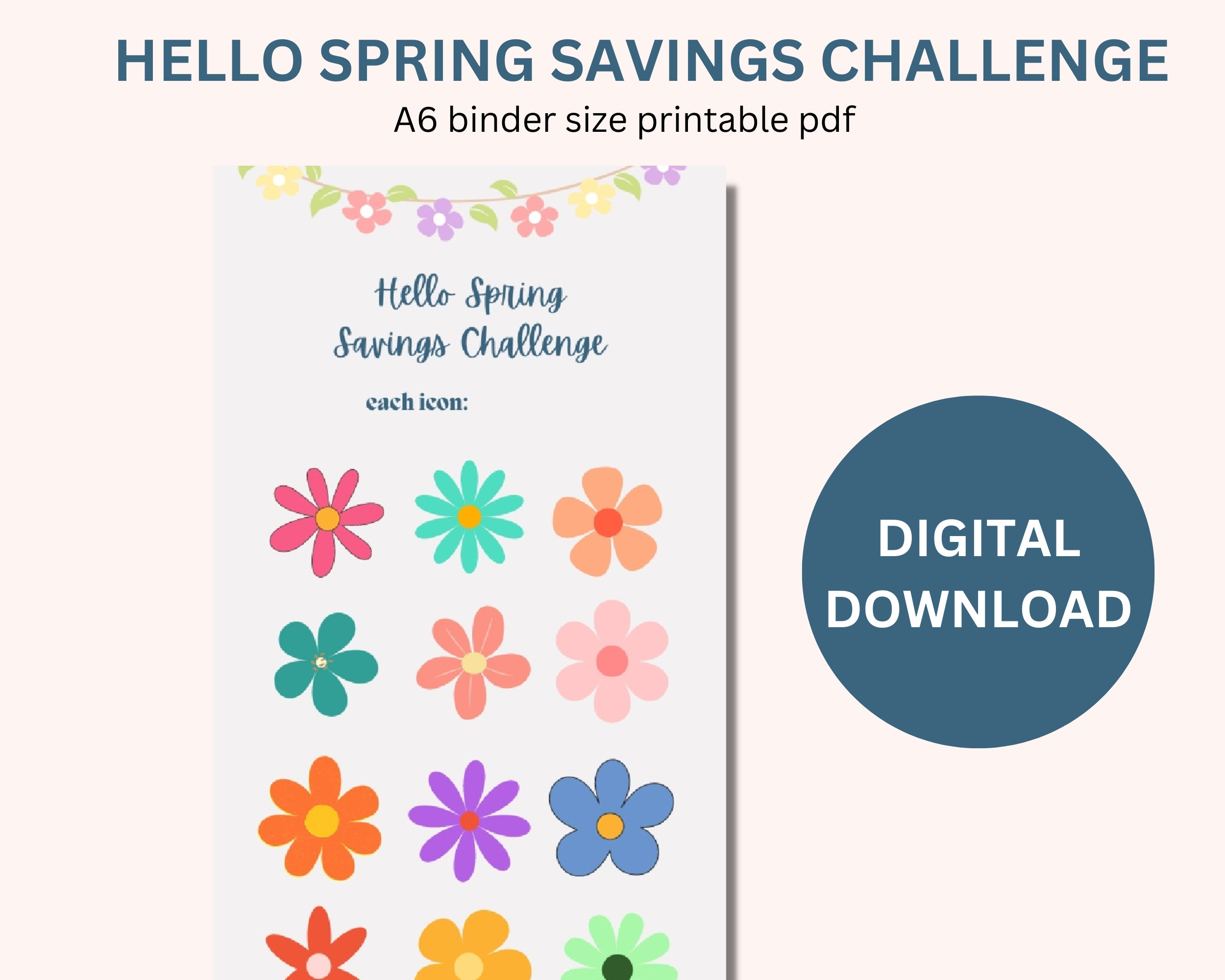 Spring Savings | Money Saving Challenge | Savings Challenge Printable ...