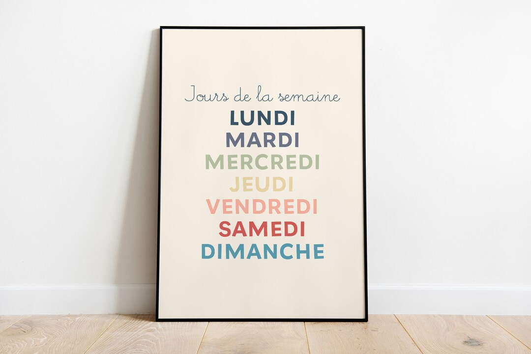 Poster Days of the Week - French Edition - Édition Française - Etsy