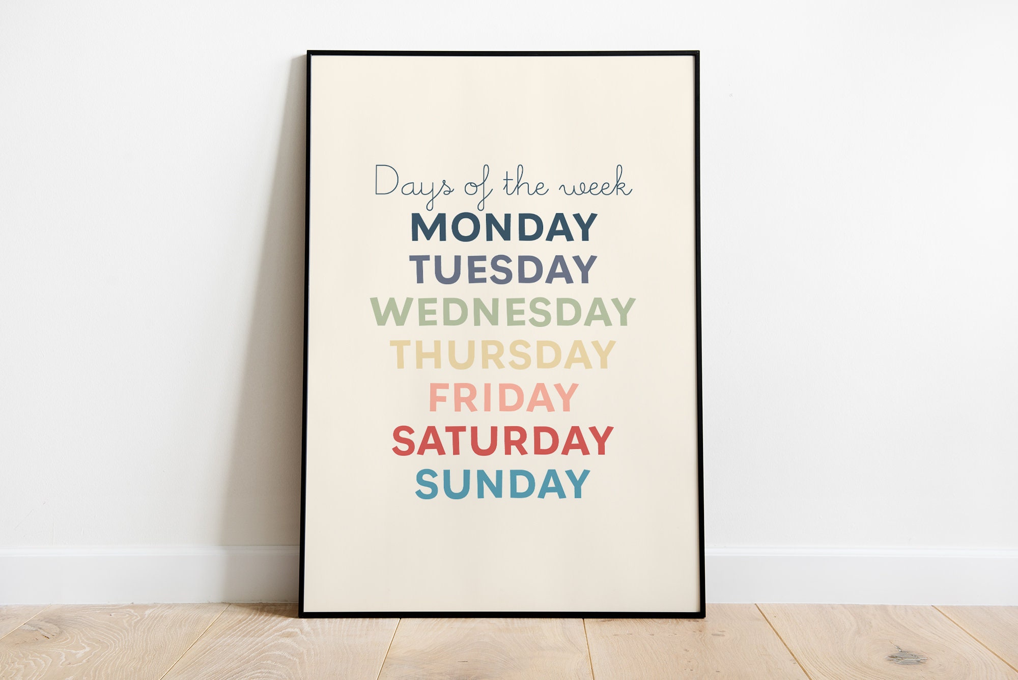 Poster Days of the Week - English Edition - Etsy