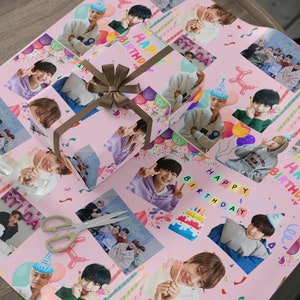Kpop Wrapping Paper, Enhypen OT7 Birthday Wrapping Paper, Kpop Gift ...