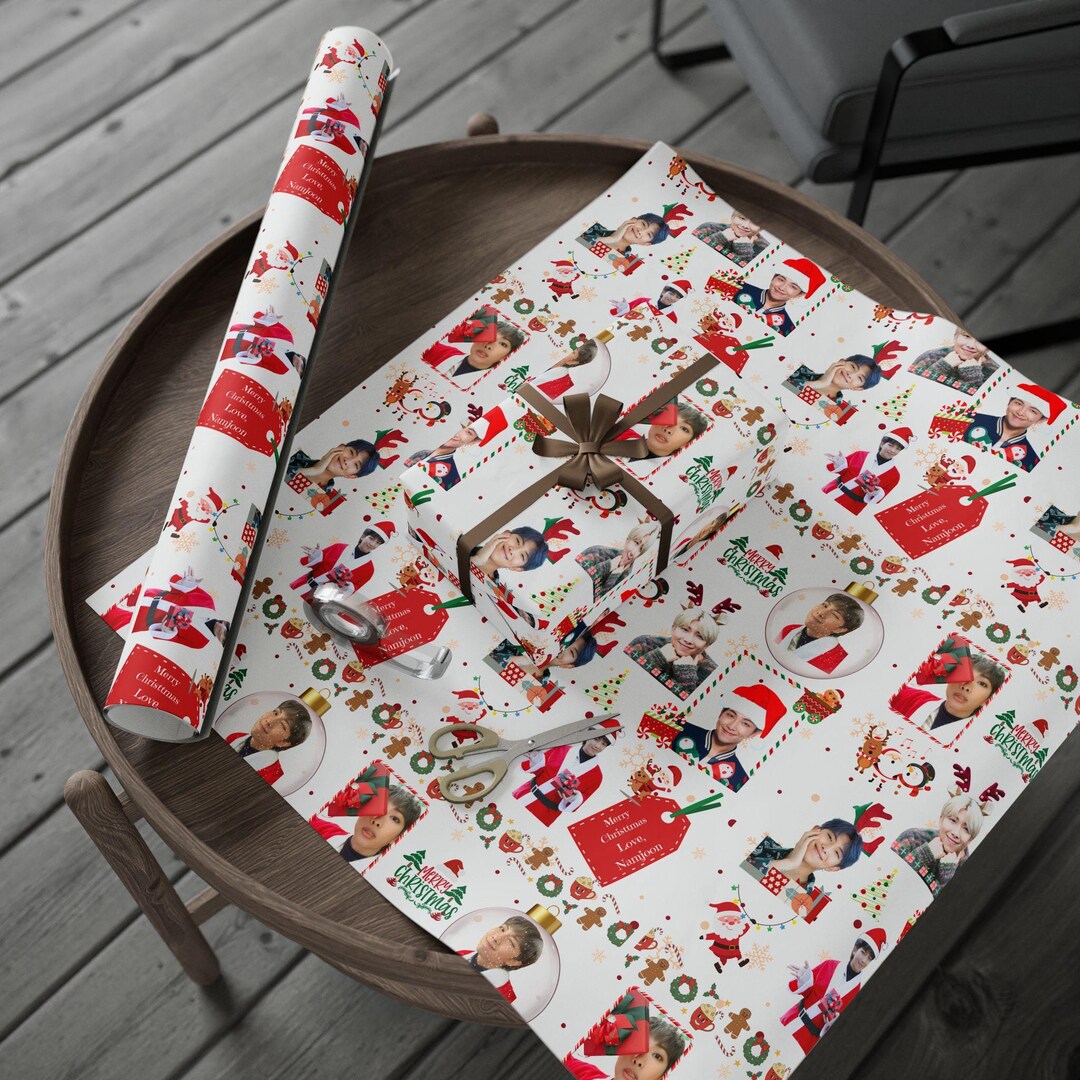 BTS Namjoon Christmas Wrapping Paper, BTS Wrapping Paper, Kpop Gift ...