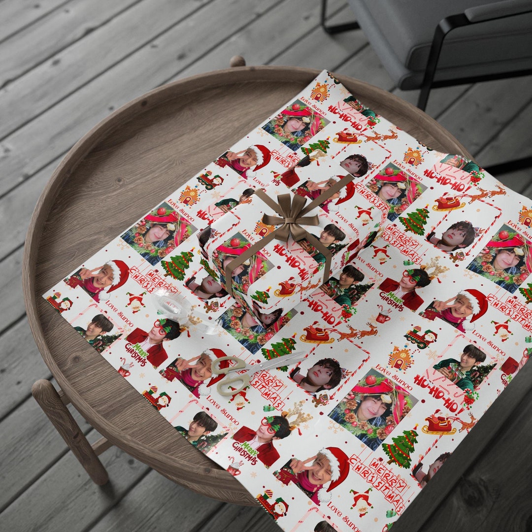 Sunoo Christmas Wrapping Paper, Enhypen Wrapping Paper, Kpop Gift Wrap ...