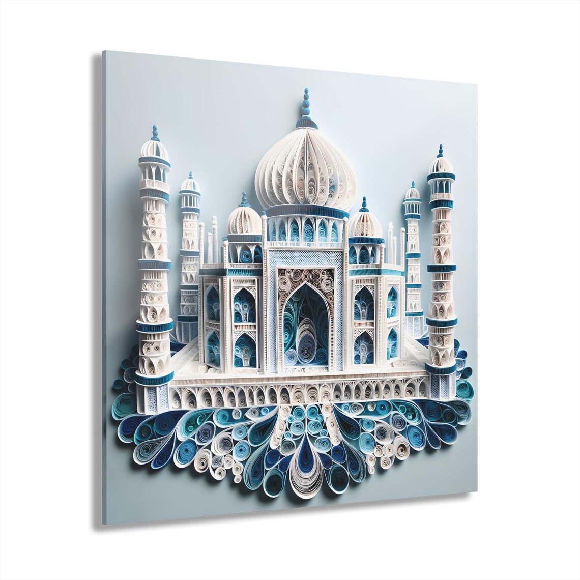 Taj Mahal 3D Acrylic Wall Art | Textured Quilling Effect Print | Modern ...