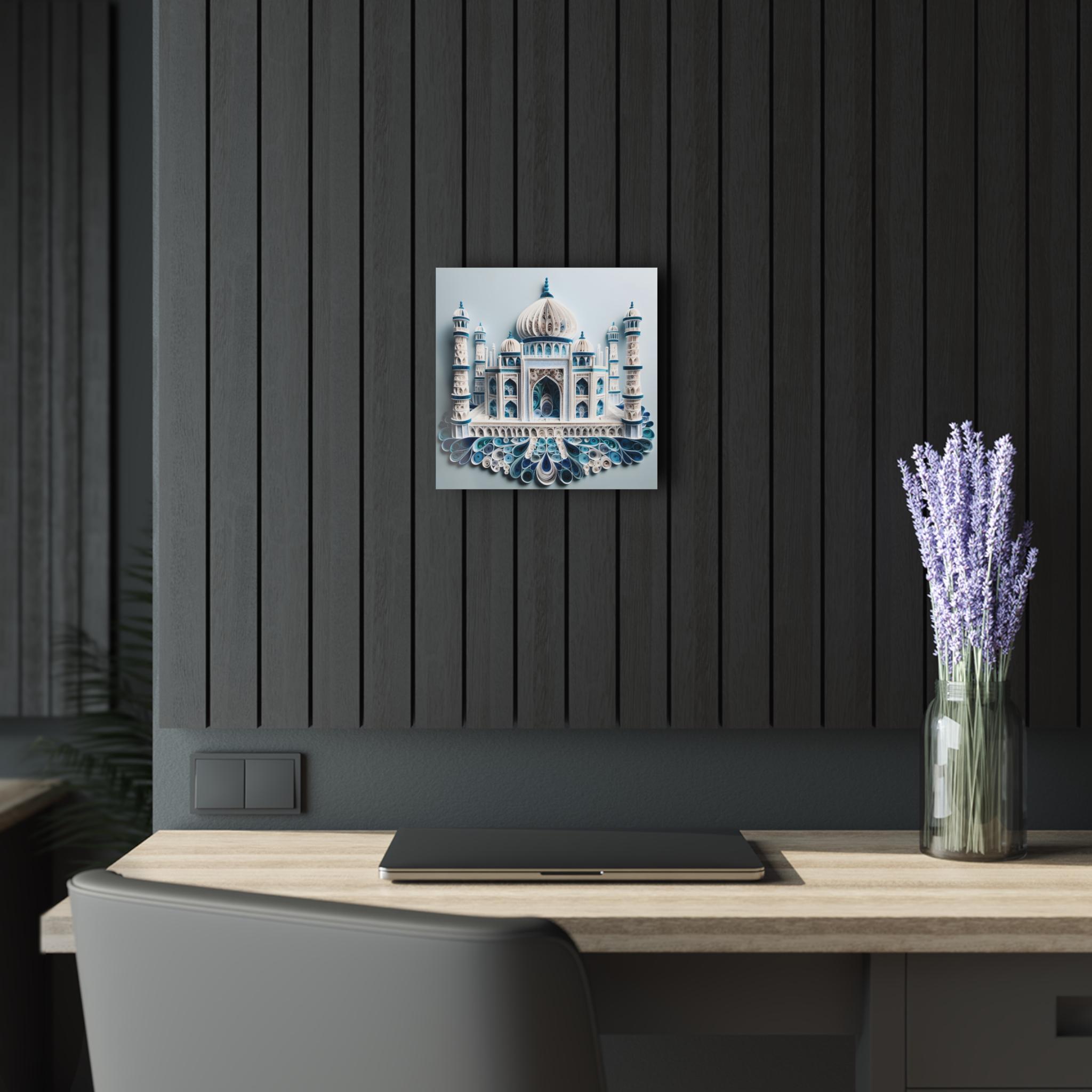 Taj Mahal 3D Acrylic Wall Art | Textured Quilling Effect Print | Modern ...