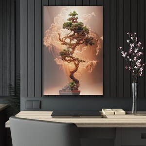 Modern Acrylic Wall Art Print – Bonsai Tree With Floating 3D Effect ...