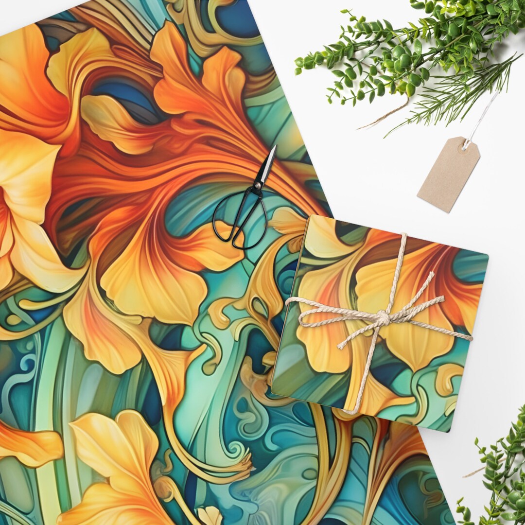 Botanical Print Wrapping Paper Premium Gloss - Etsy
