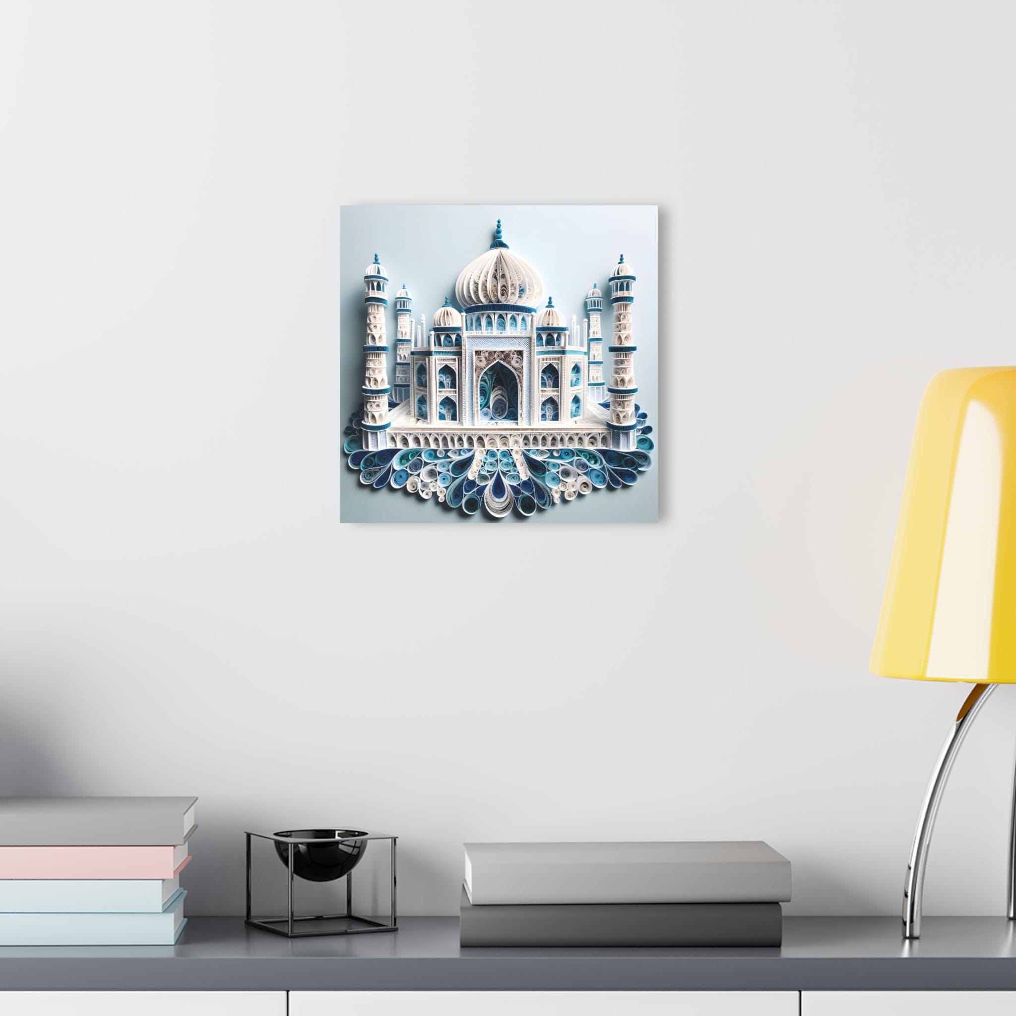 Taj Mahal 3D Acrylic Wall Art | Textured Quilling Effect Print | Modern ...