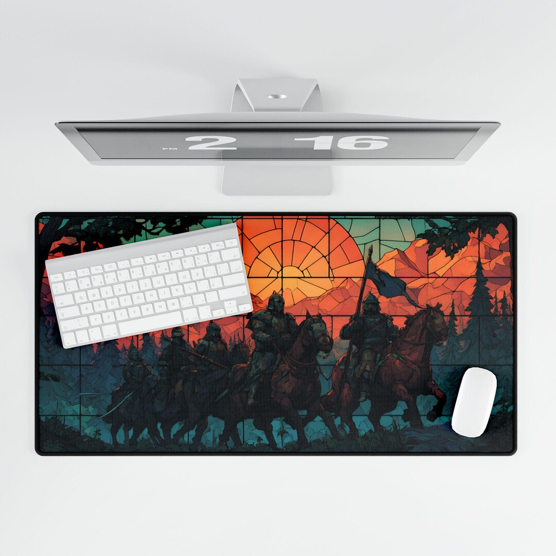 Viking Horsemen Stained Glass Desk Mat – Extended Gaming Mouse Pad - Etsy