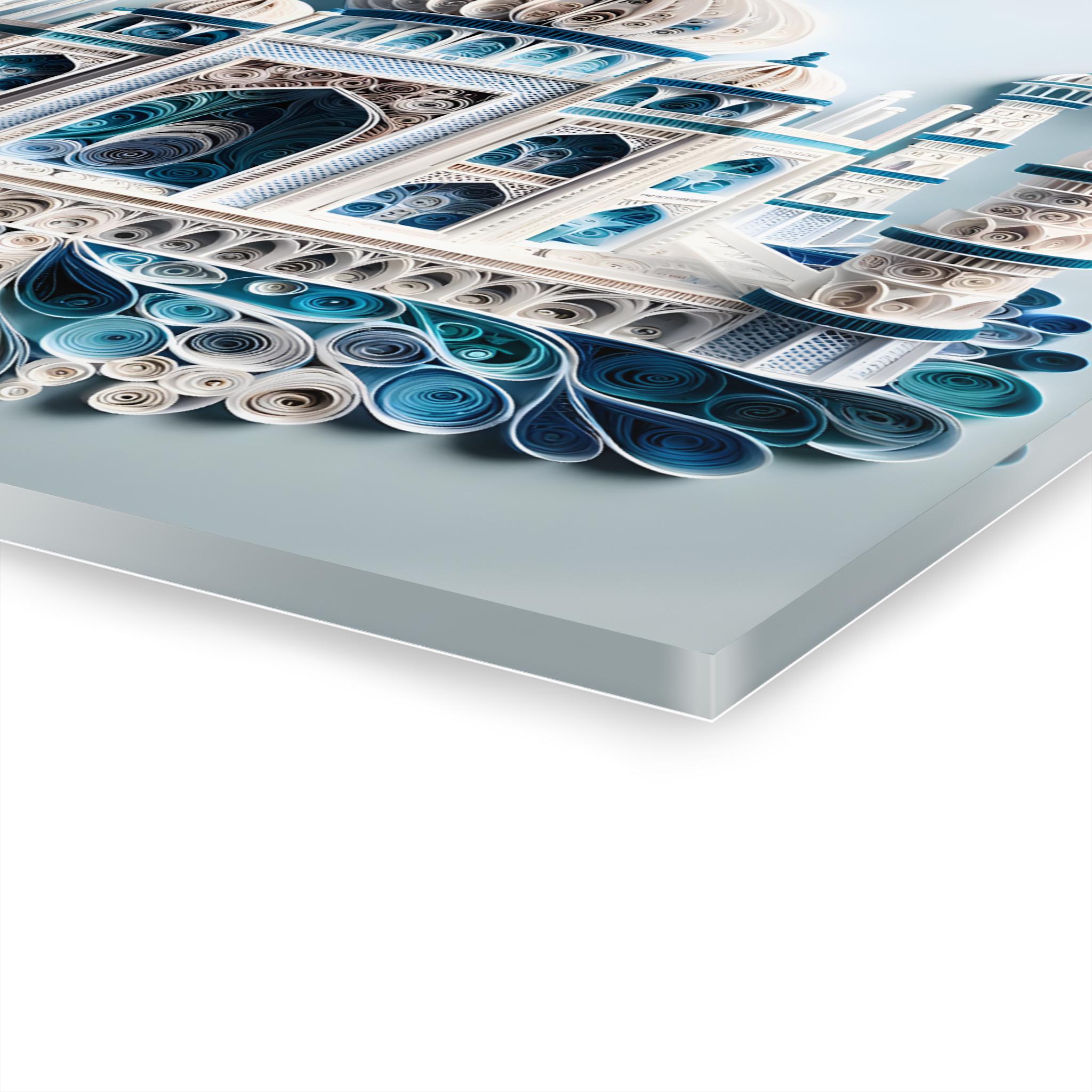 Taj Mahal 3D Acrylic Wall Art | Textured Quilling Effect Print | Modern ...