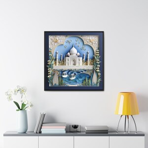 Majestic Taj Mahal 3D Canvas Art - Textured Botanical Architectural ...